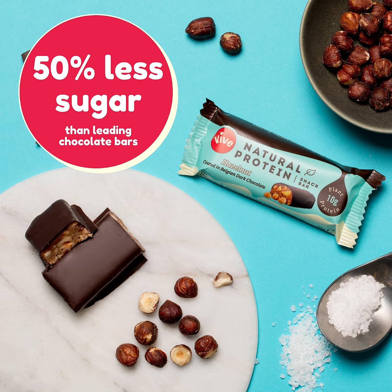 Vive Vegan Protein Bar, 100% Plant Based High Protein, Natural Sugar ...