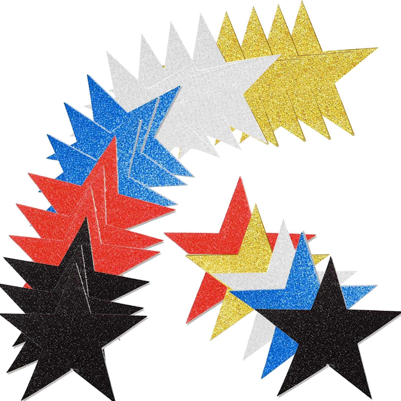 Amazon.com: 100 Pieces Star Cutouts Paper, BetterJonny Gold Glitter ...