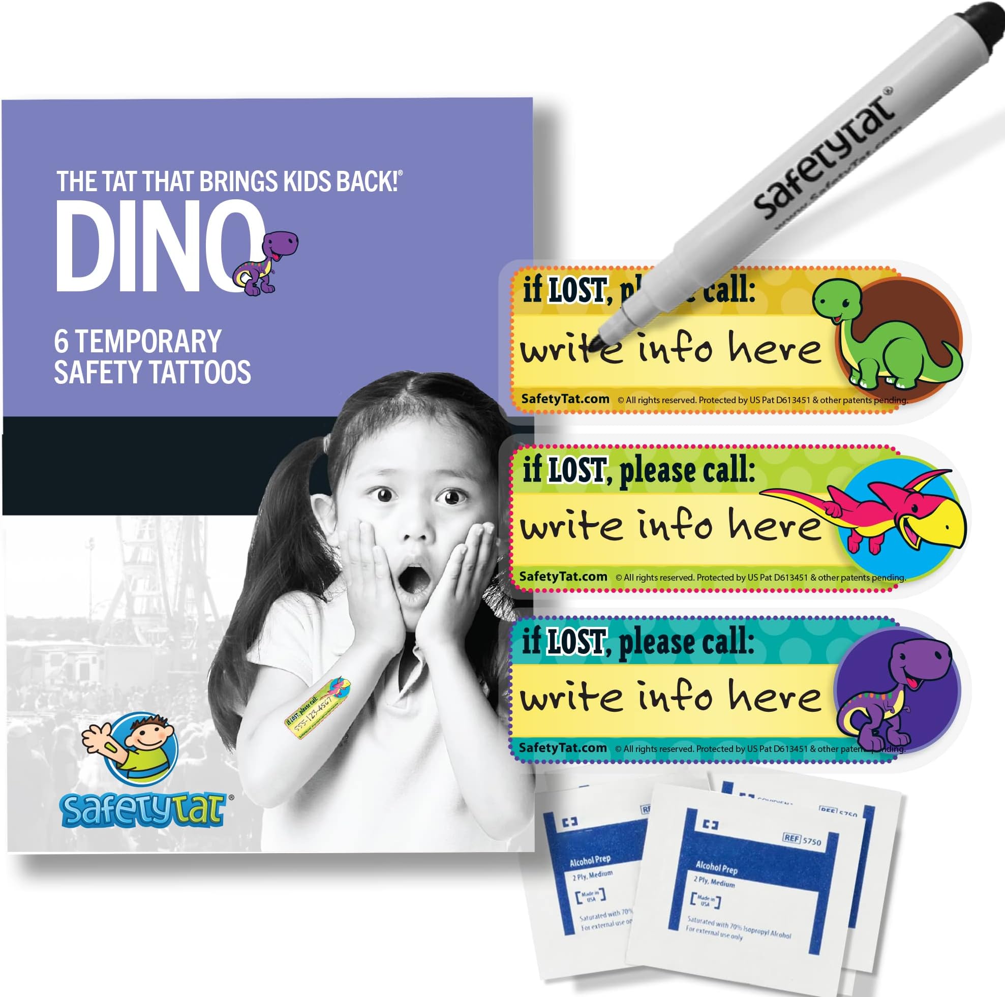 Amazon.com : Quick Stick Write-on! Child ID Tattoos NEW (Beach 6pk ...