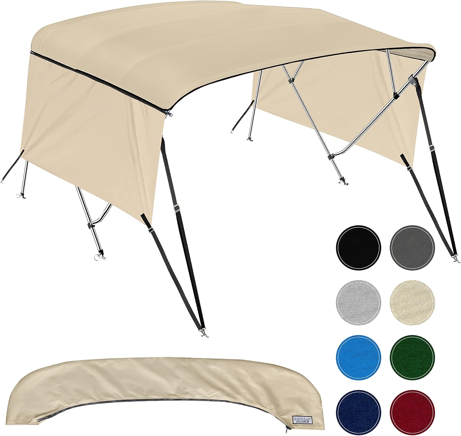 Amazon.com: Universal 4 Bow Bimini Tops for Boats with Detachable ...