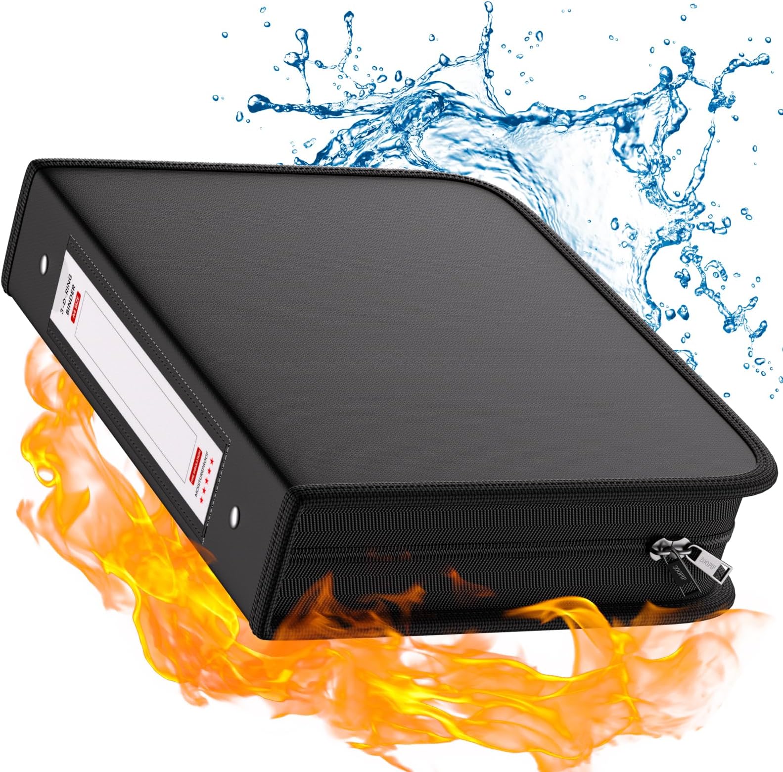 Amazon.com : ZOOPIP Fireproof 3 Ring Binder with Zipper, 2 Inch D Rings ...