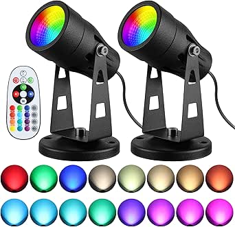 Junview Christmas RGBW LED Spotlight Indoor,16 Colors Changing ...
