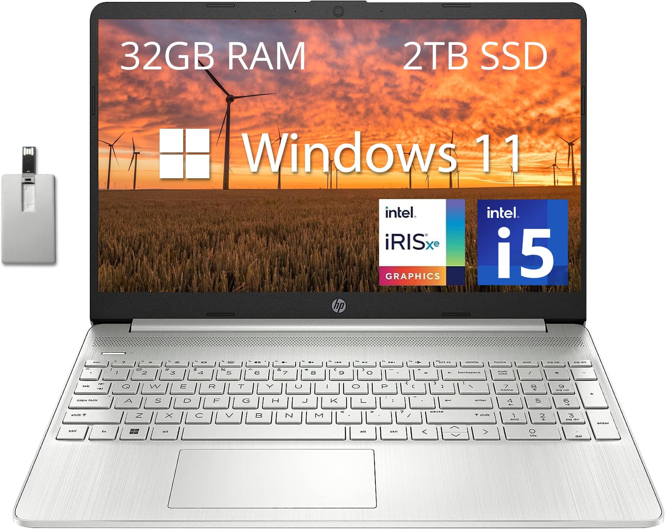HP 15.6" FHD Laptop Computer, Intel i5-1135G7, 32GB DDR4 RAM, 2TB PCIe ...