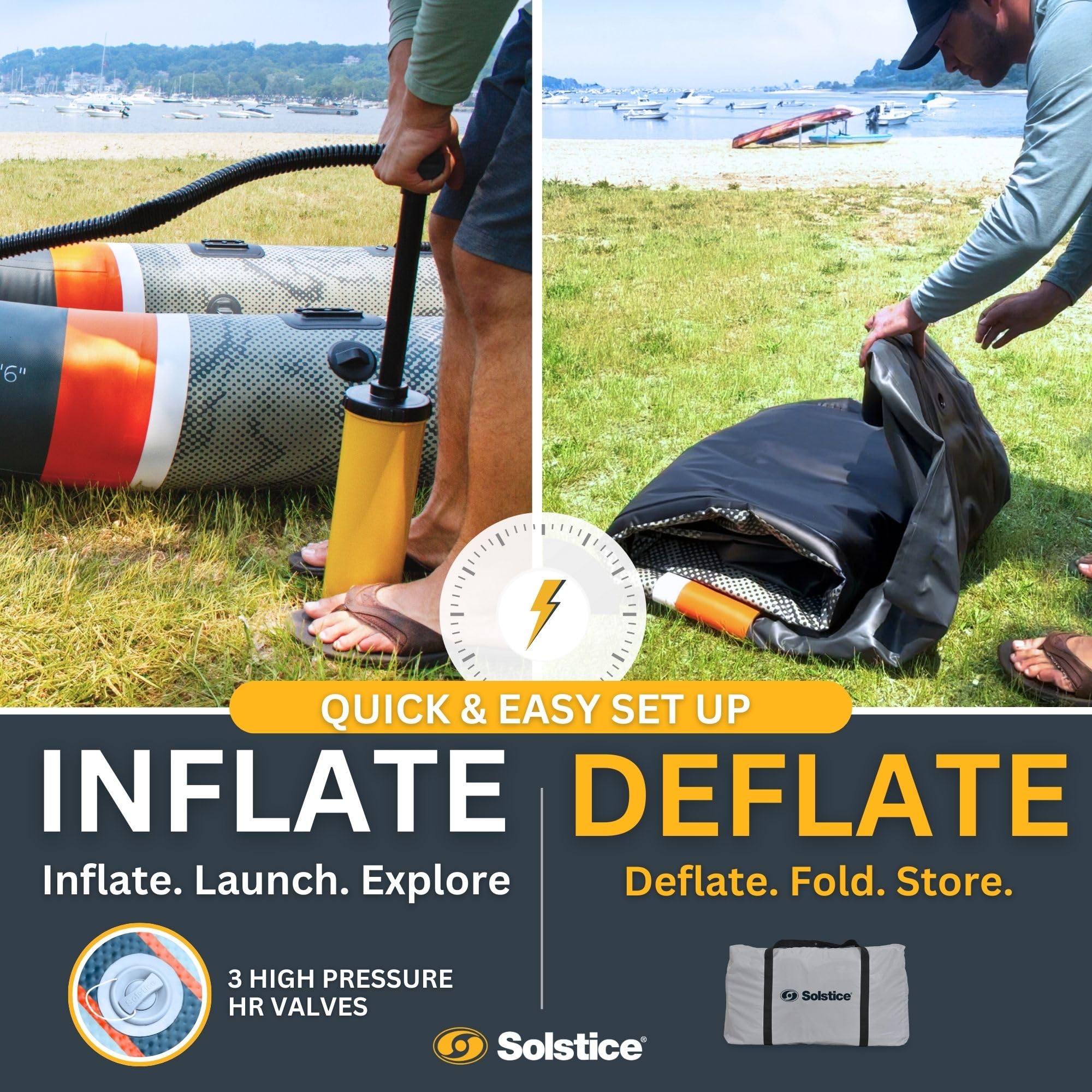 Snapklik.com : SOLSTICE Scout 1 To 2 Person Inflatable Fishing Kayak ...