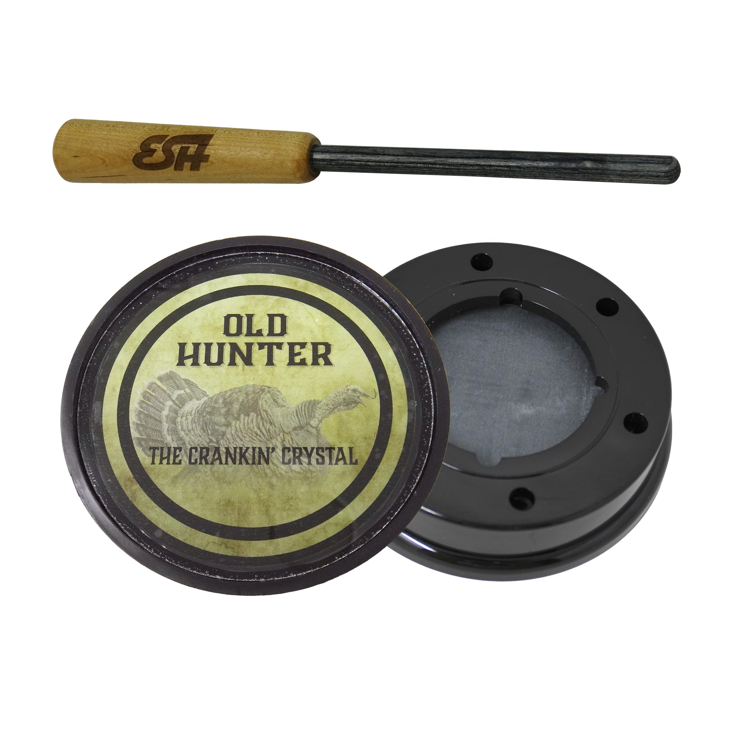 Snapklik.com : ESH Crankin Crystal 2-Sided Glass And Slate Turkey Pot Call