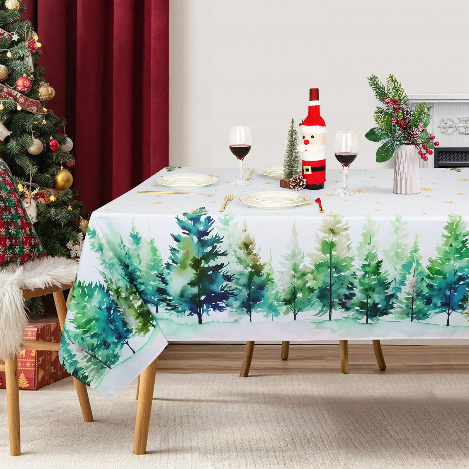 Amazon.com: Christmas Tablecloth 60x84 Inches for Rectangle Tables ...