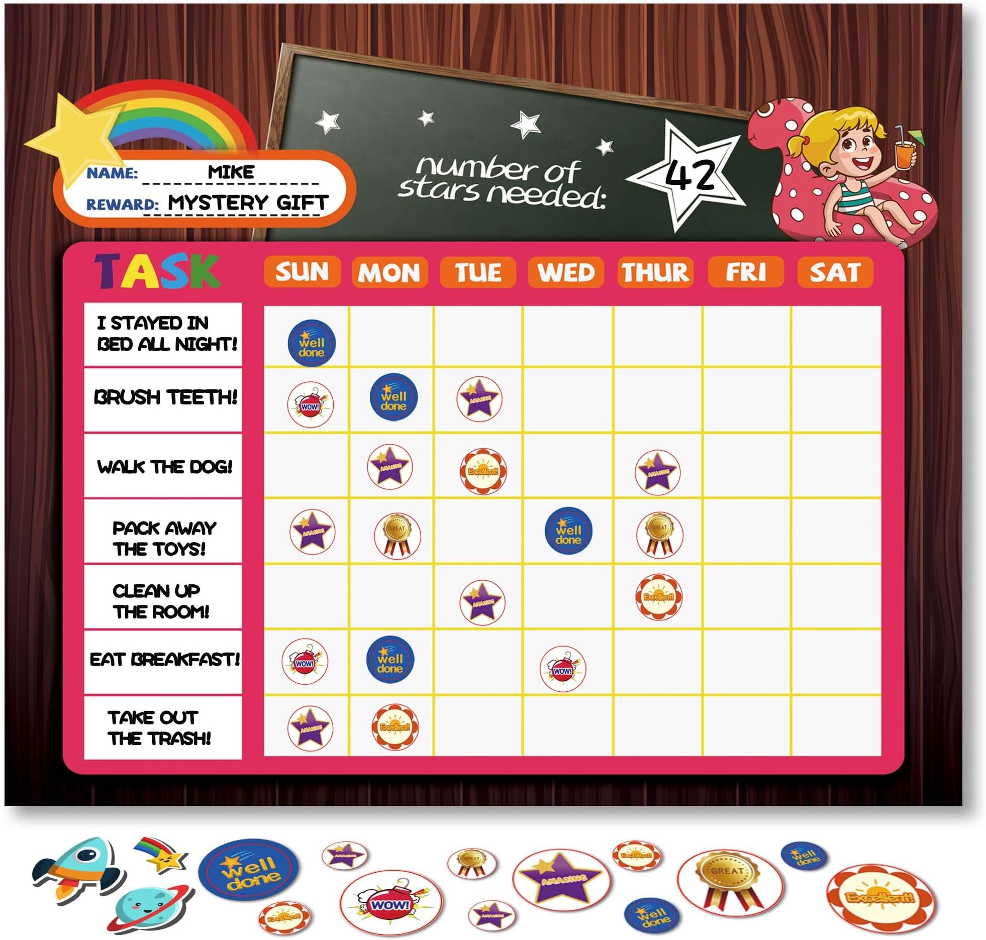 Amazon.com : Kids Behavior Reward Chart with 26 Chore Charts & 2280 ...