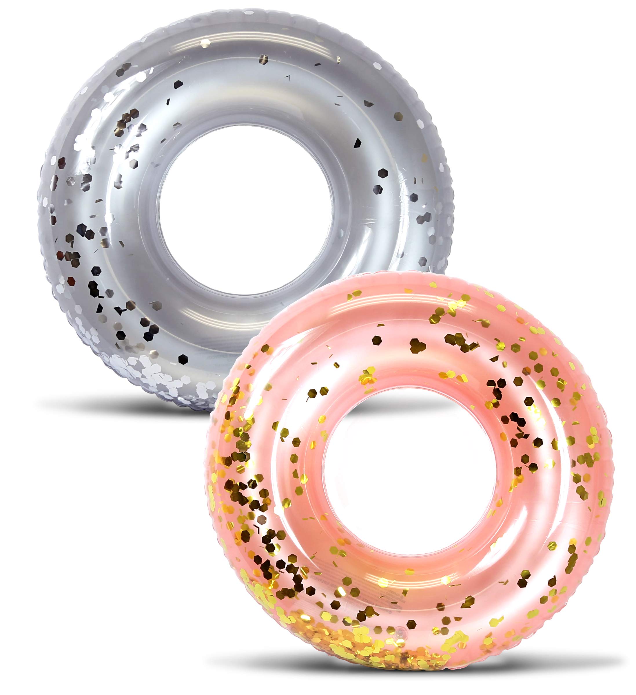 Snapklik.com : Mozlly Bundle Of Silver & Rose Gold Inflatable Pool ...