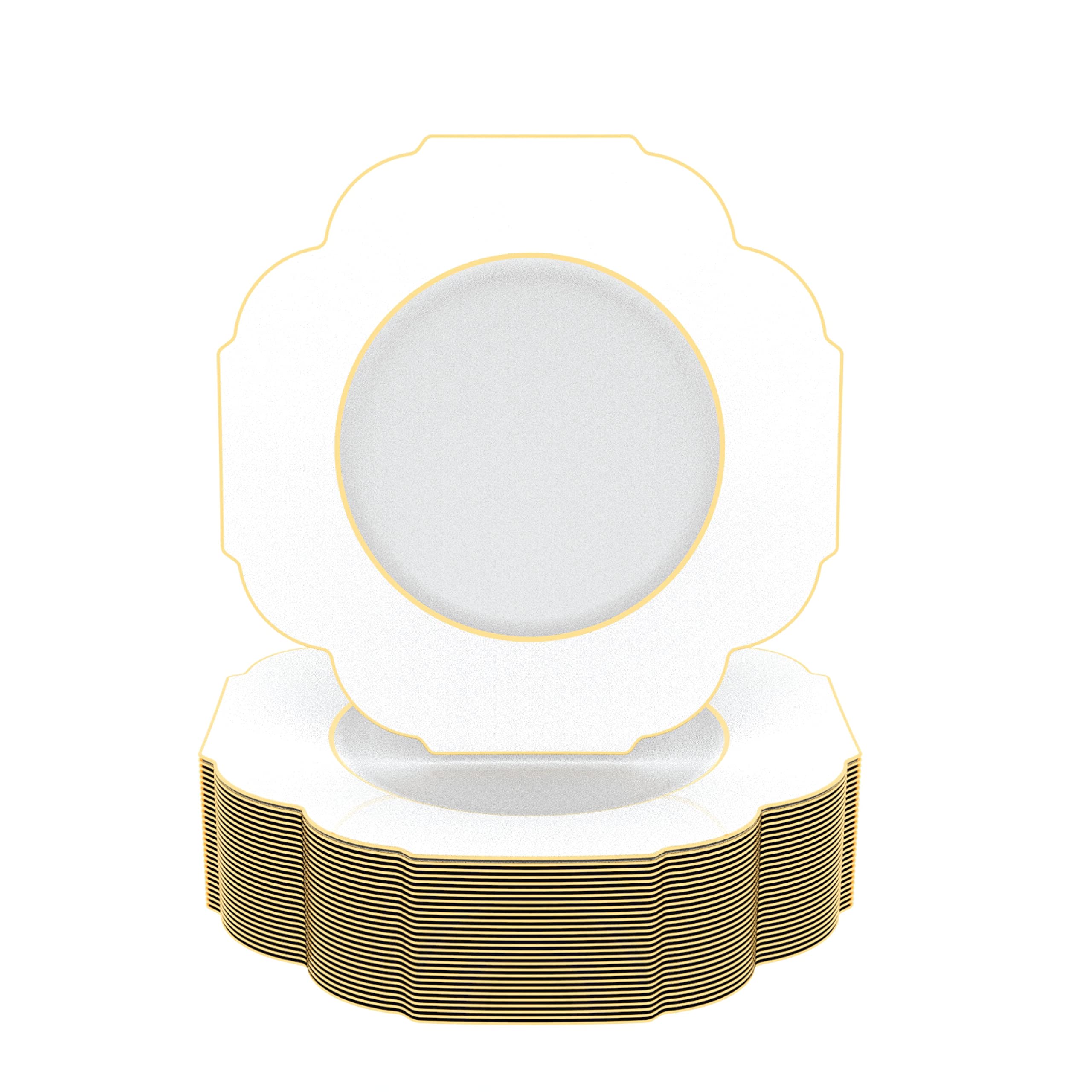Amazon.com: LUXE PARTY NYC Plastic 30 Pack Scalloped Dinnerware Plates ...