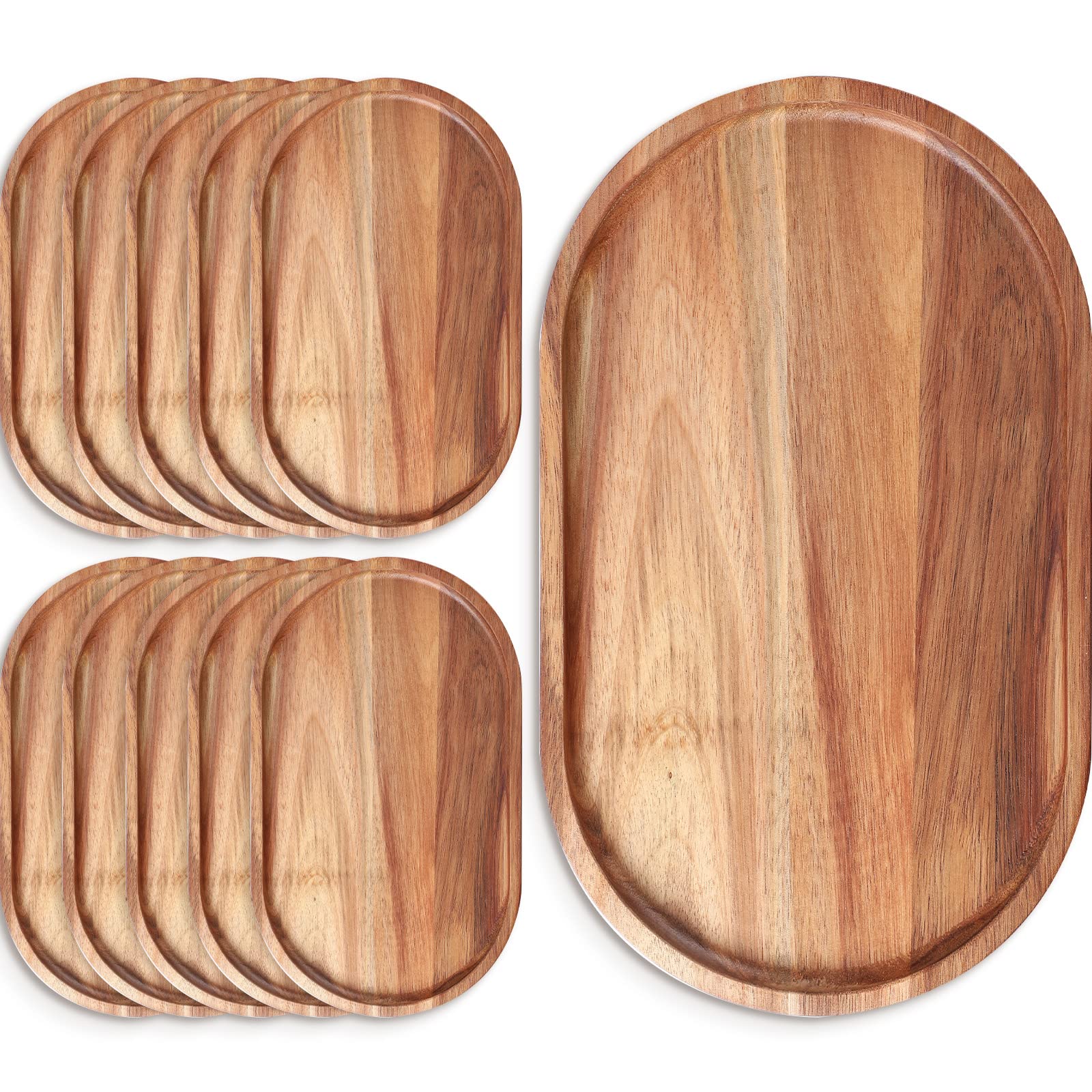 Amazon.com | Rtteri 10 Pcs Wood Serving Tray Wooden Serving Platters ...