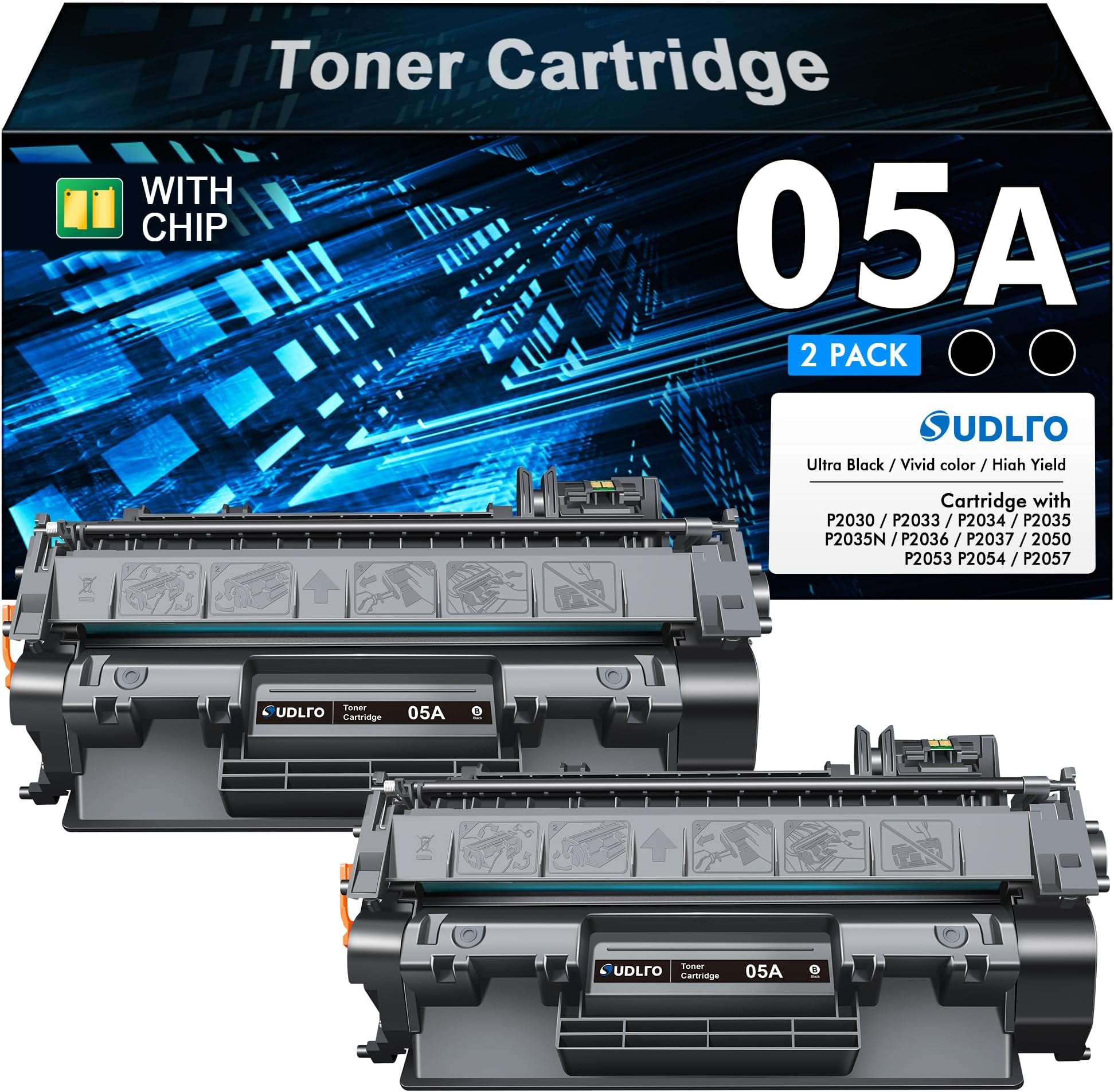Amazon.com: HP 05A Black Toner Cartridges (2-pack) | Works with HP ...