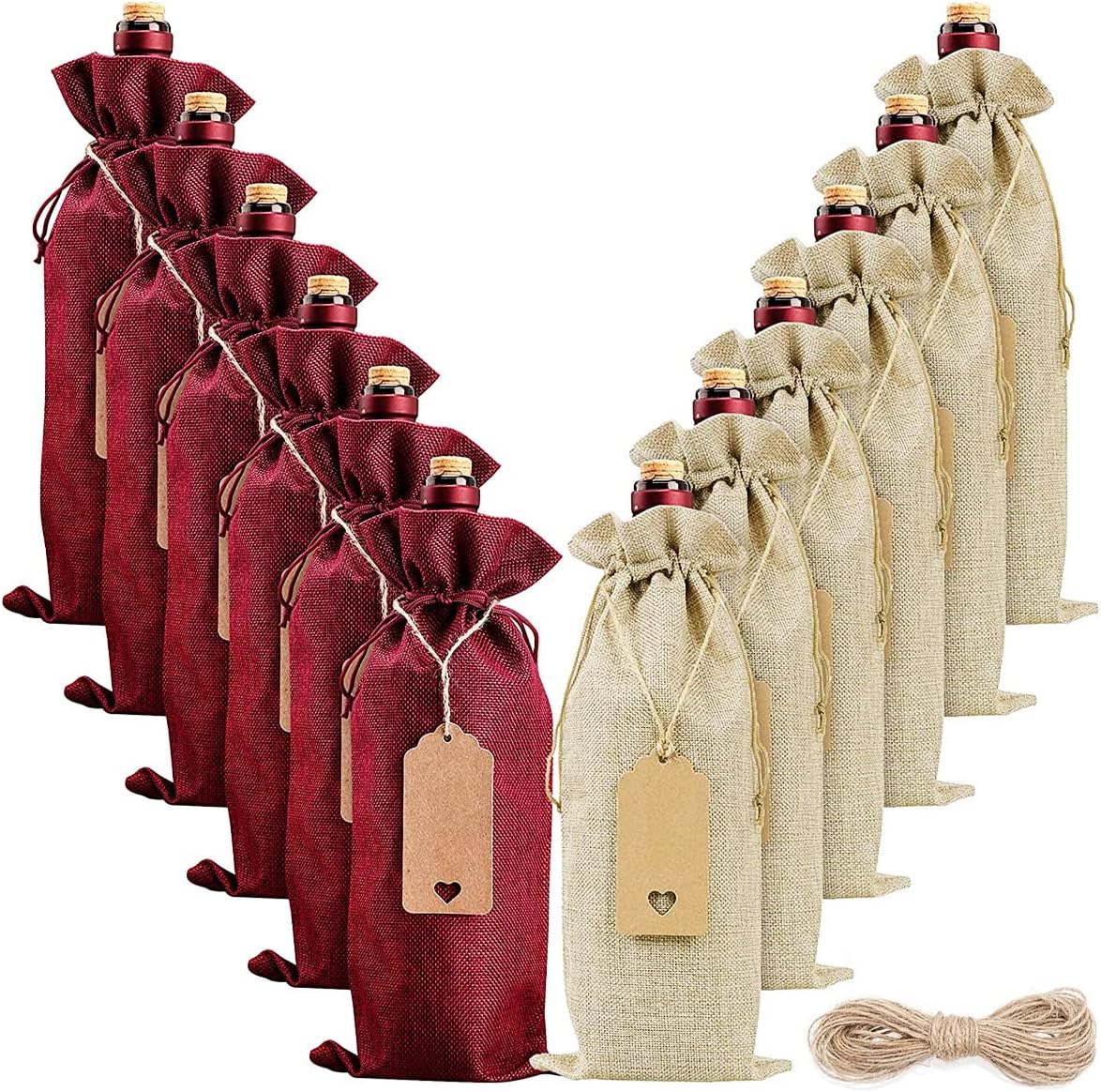 ScentedMOON Wine Bottle Gift Bags, 12-Pack Reusable Alcohol Champagne ...