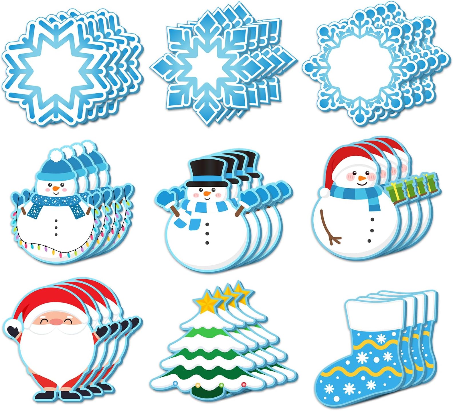 Amazon.com : 36Pcs Christmas Sticky Notes 720 Sheets Winther Snowflake ...
