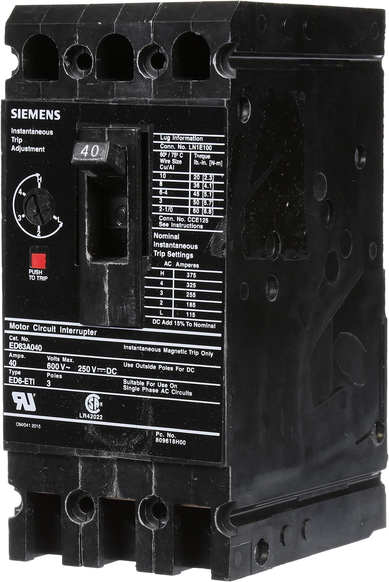 SIEMENS US2:BF120A Circuit Breaker, Black - Amazon.com