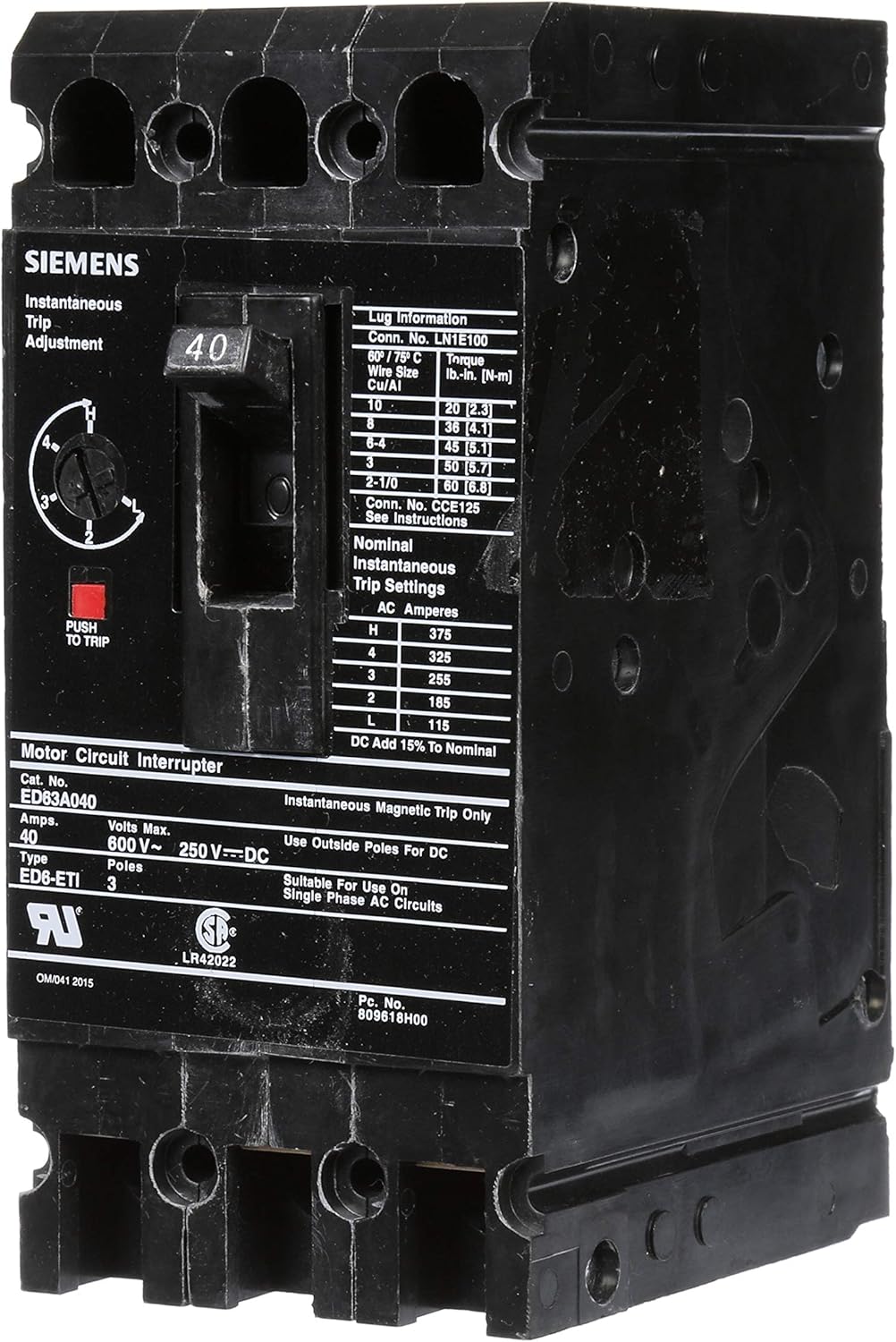 Siemens ED63A040 Circuit Breaker, Black - Amazon.com