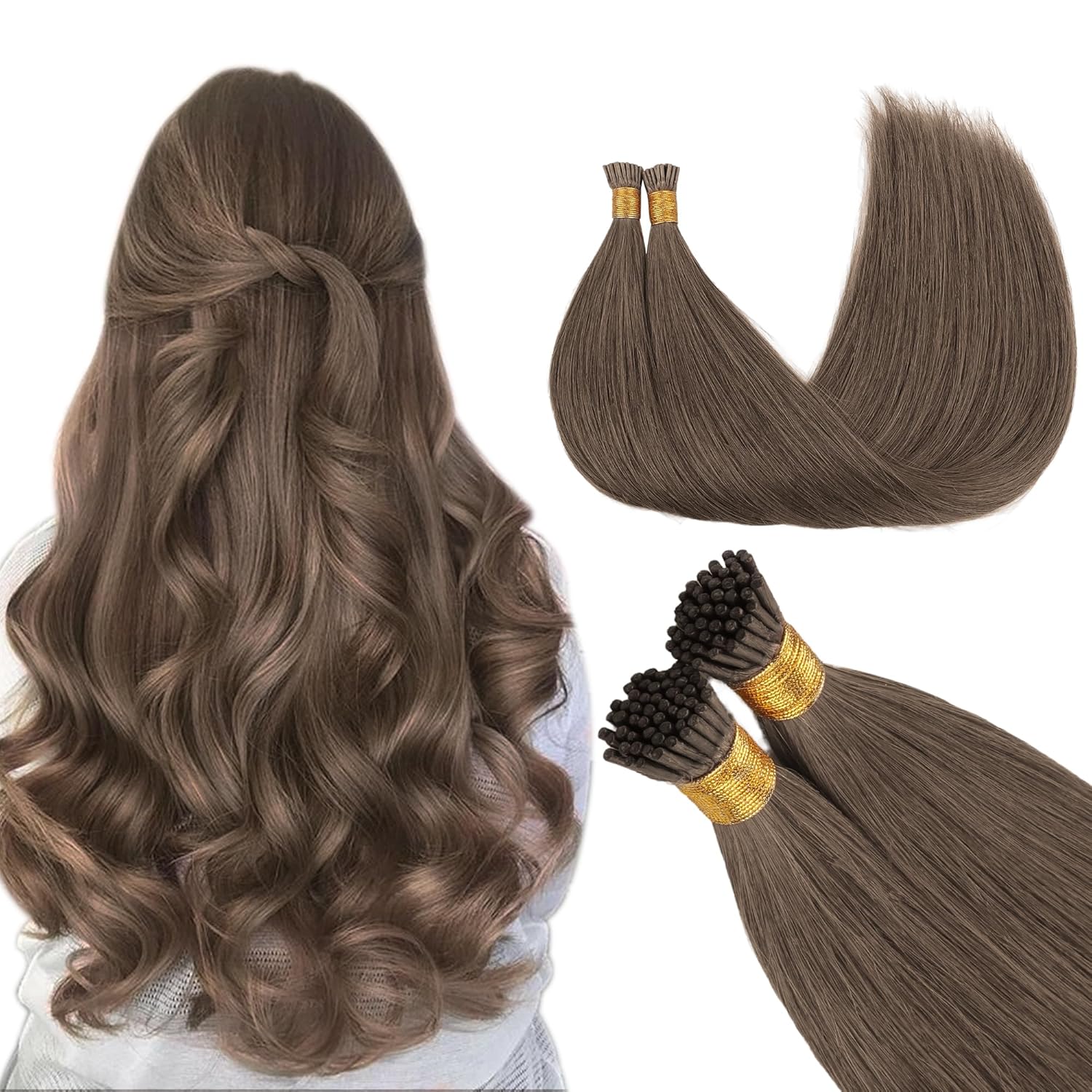 Amazon.com : GOO GOO I Tip Hair Extensions Real Human Hair, 18inch 100g ...