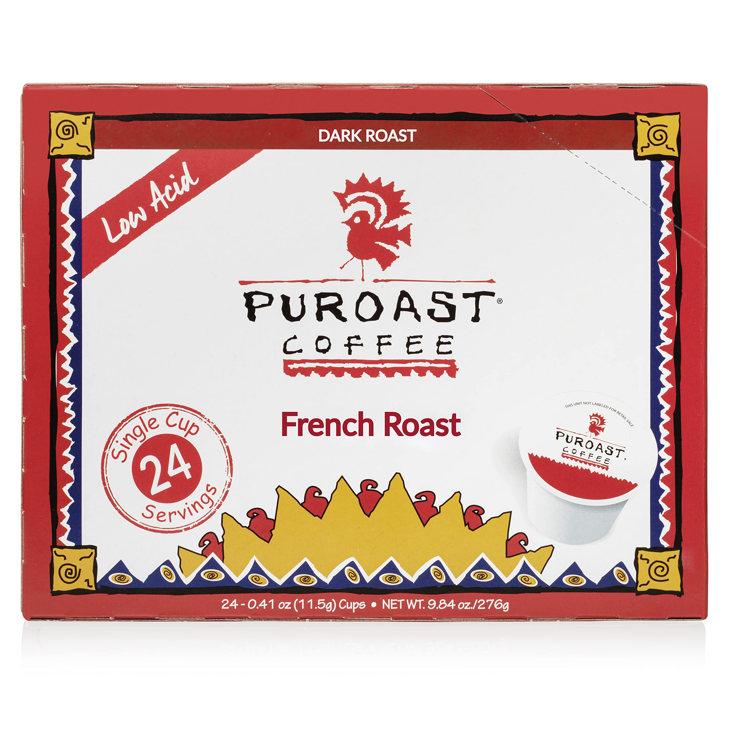 Amazon.com: Puroast Low Acid Coffee Single-Serve Pods, French Roast ...