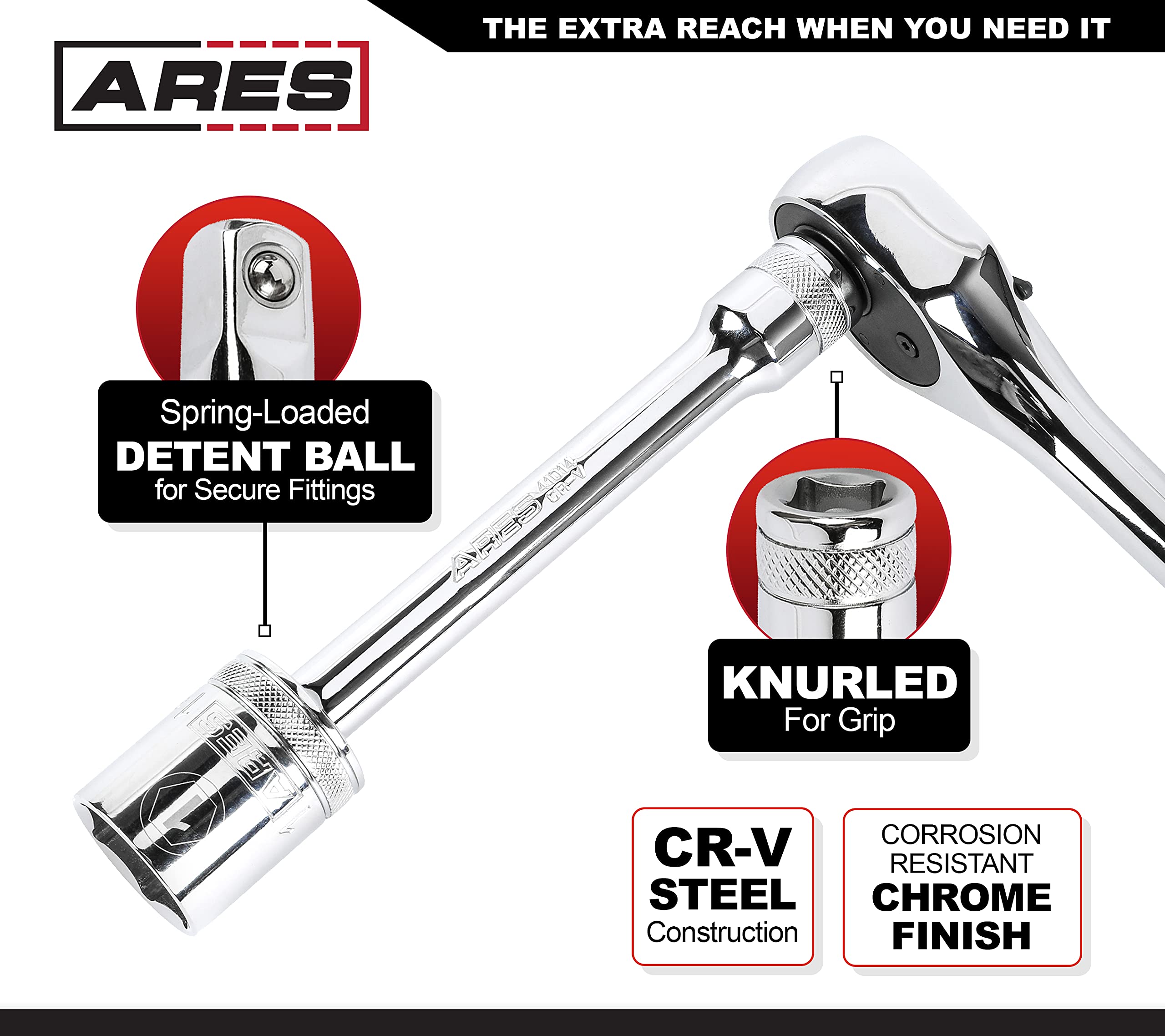 Snapklik.com : ARES 41010-3-Piece 1/2-Inch Drive Socket Extension Set ...