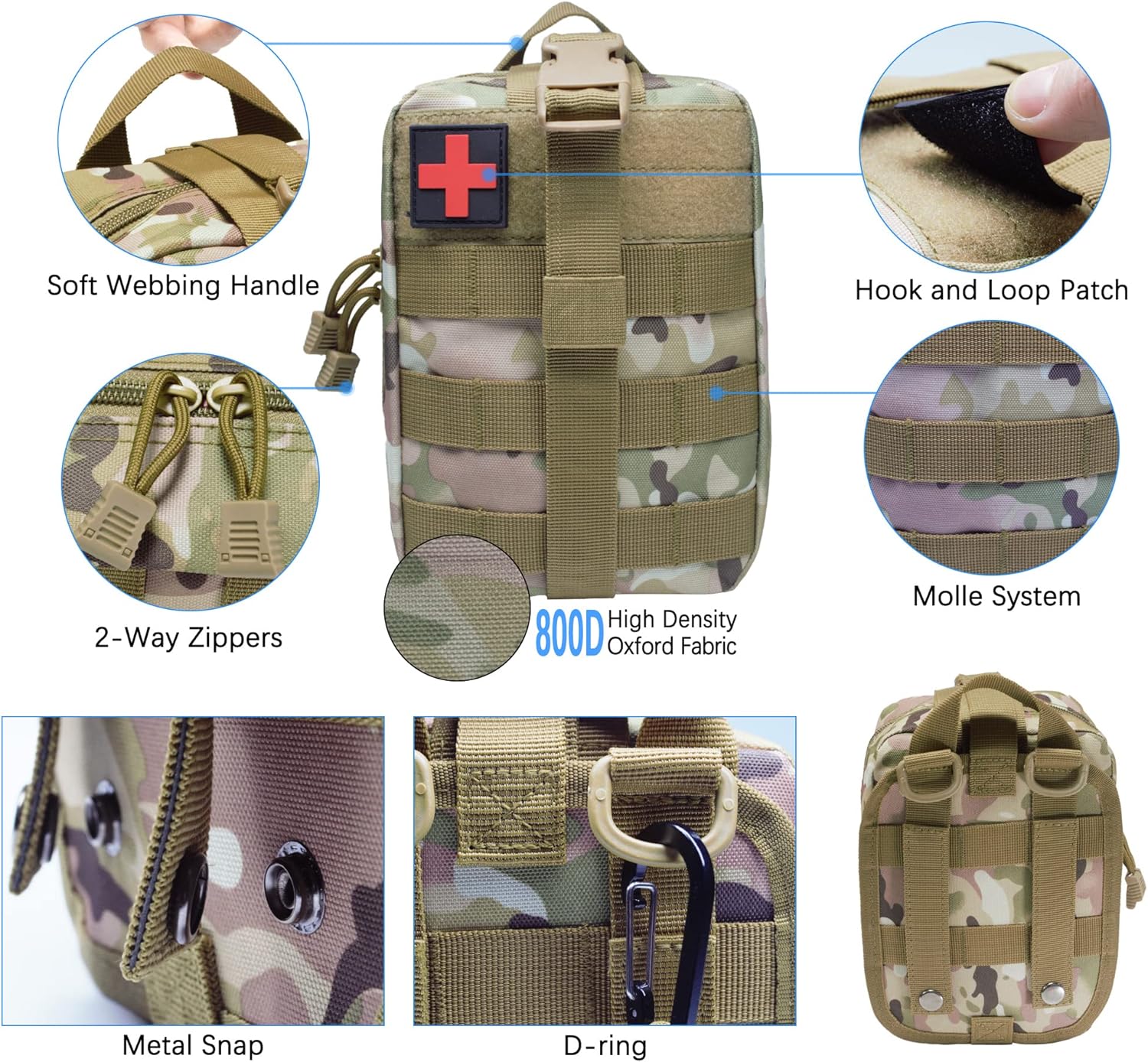 QIYUANT Molle First Aid Bag Tactical IFAK Rip-Away Utility EDC Pouch ...