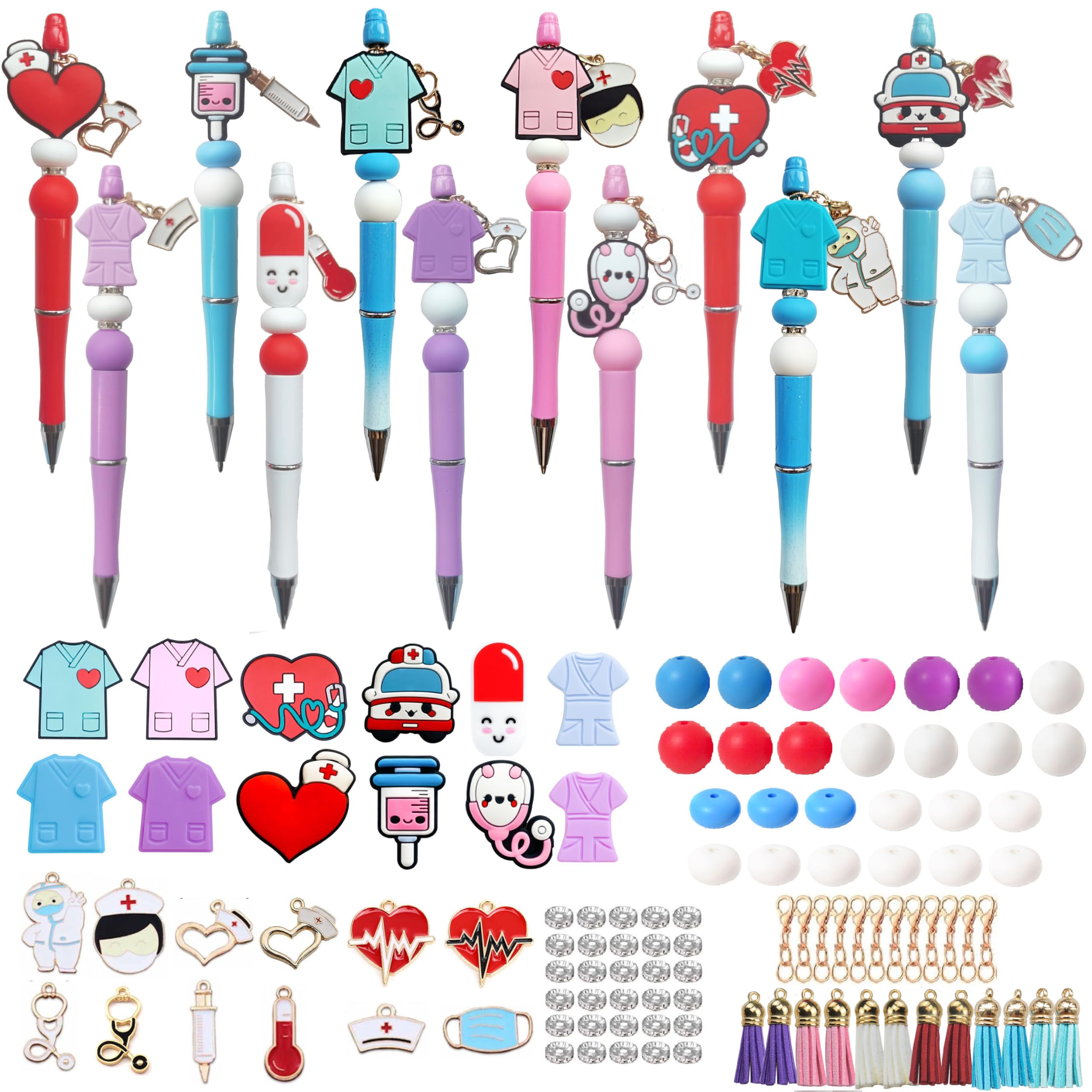 Amazon.com: JNwhy Beadable Pens 12 Sets Hospital Theme Ballpoint Pens ...