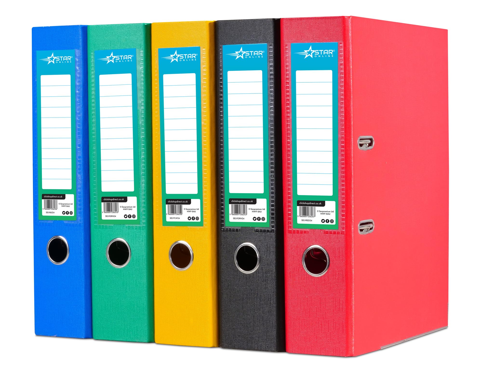 A4 Lever Arch File 5 Pack 70mm Finger Pull Stationery Document Storage ...