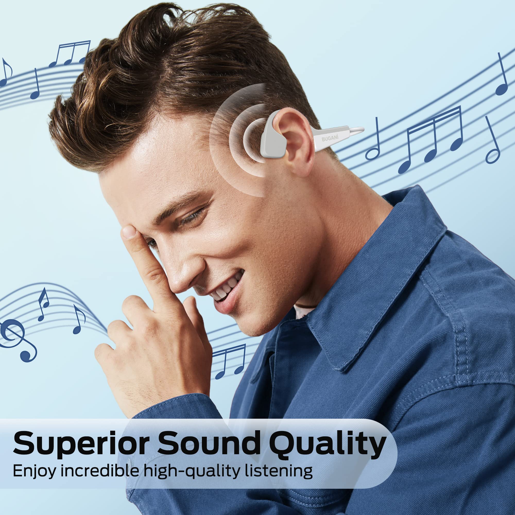 Snapklik.com : BUGANI Bone Conduction Headphones, Open Ear Headphones