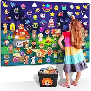 Amazon.com: 200Pcs Felt Story Board Set with Storage Bag Preschool ...