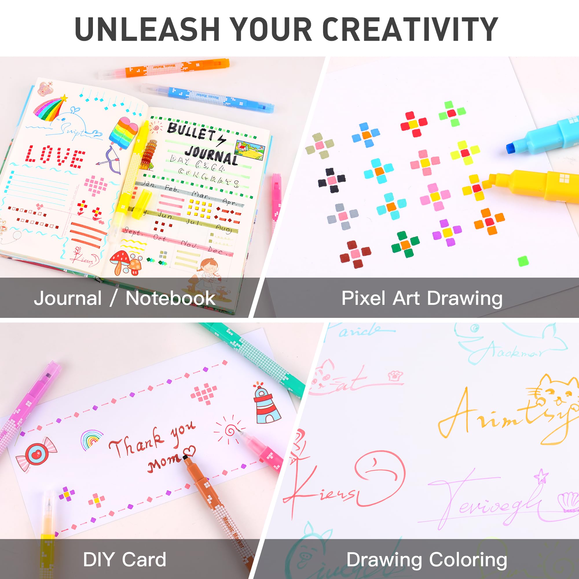 Snapklik.com : Journaling Marker Pens,8 Vibrant Colors Dot Markers,0 ...