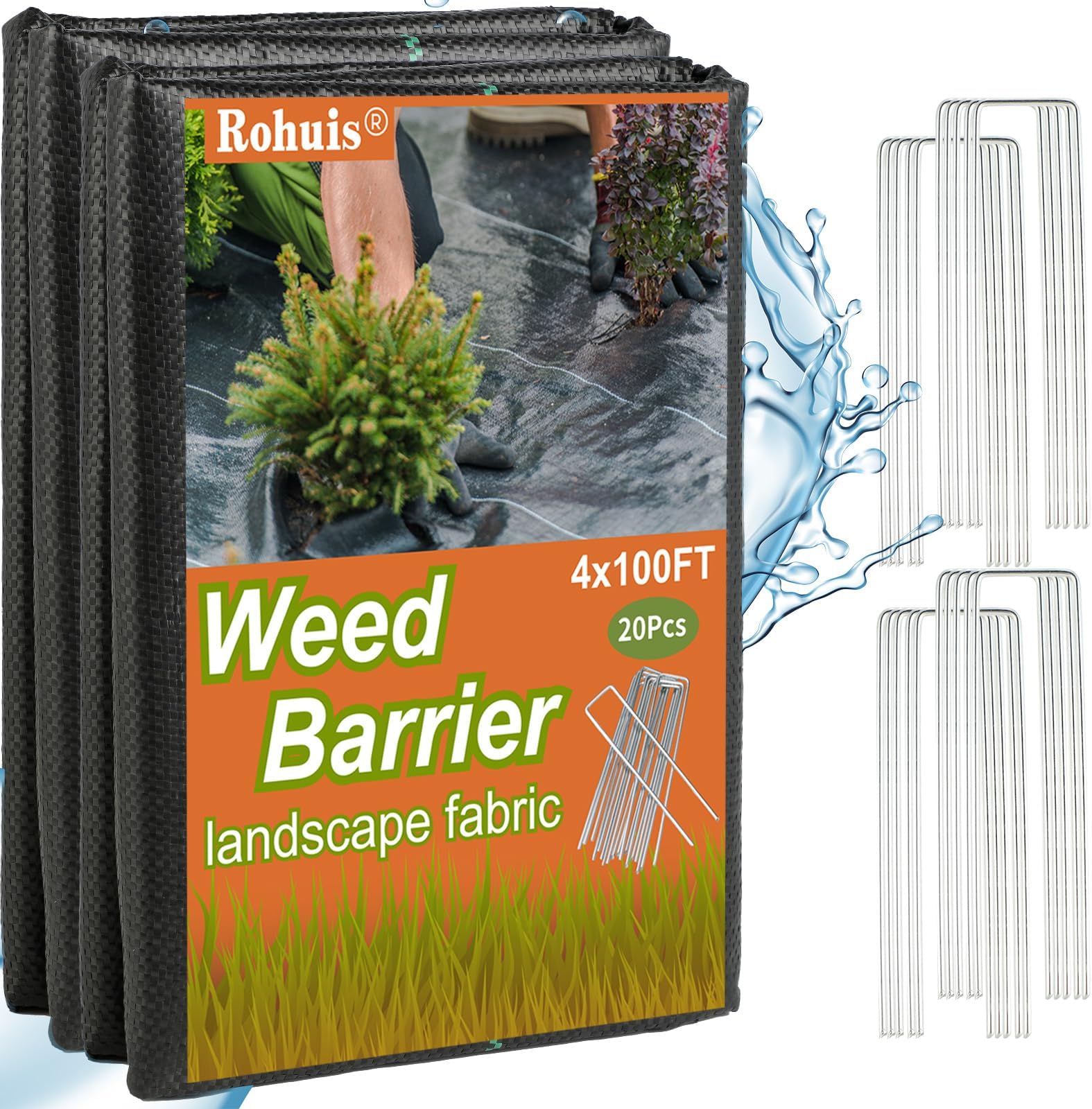 Amazon.com : LGJIAOJIAO 4ftx100ft Weed Barrier Landscape Fabric Heavy ...