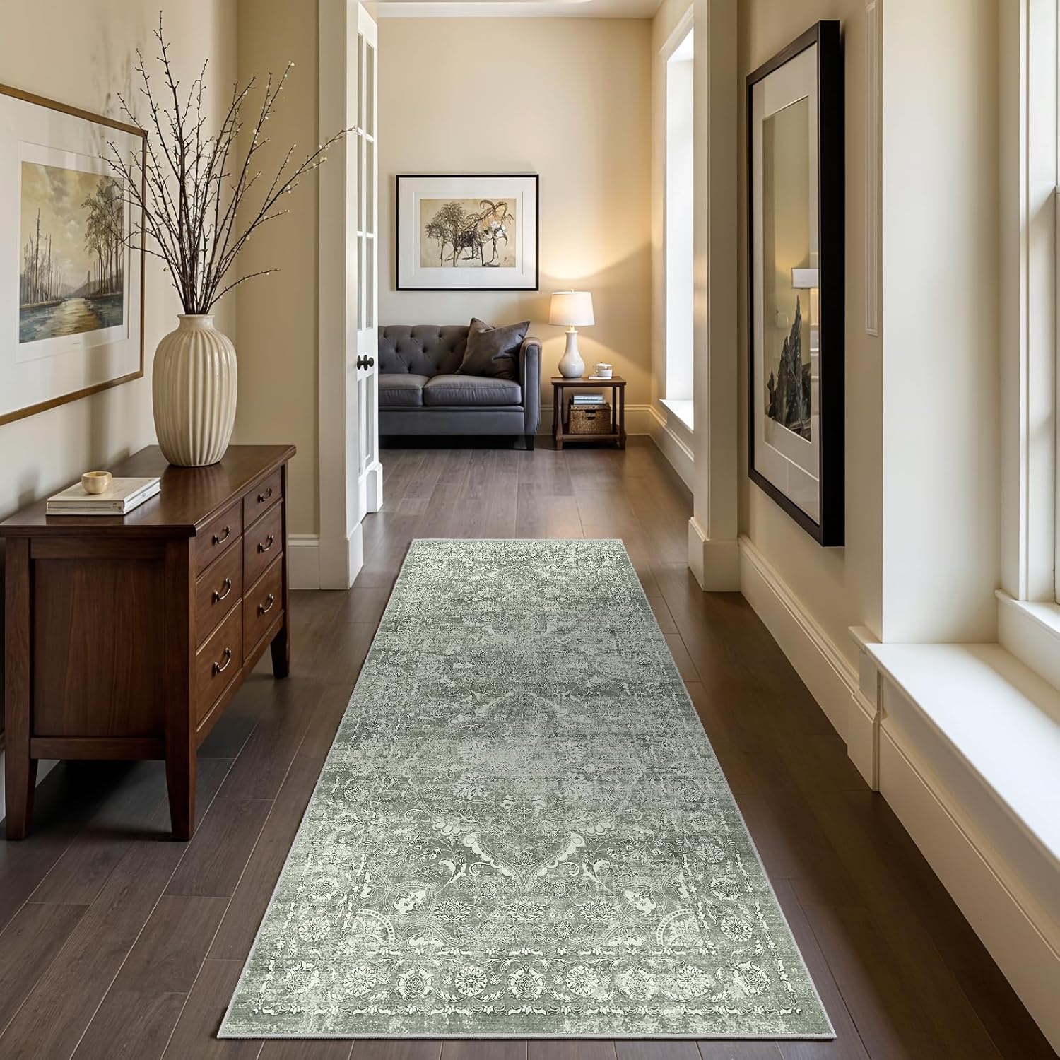 Amazon.com: EISUROM Hallway 2x6 Washable Runner - Non-Slip Vintage Long ...