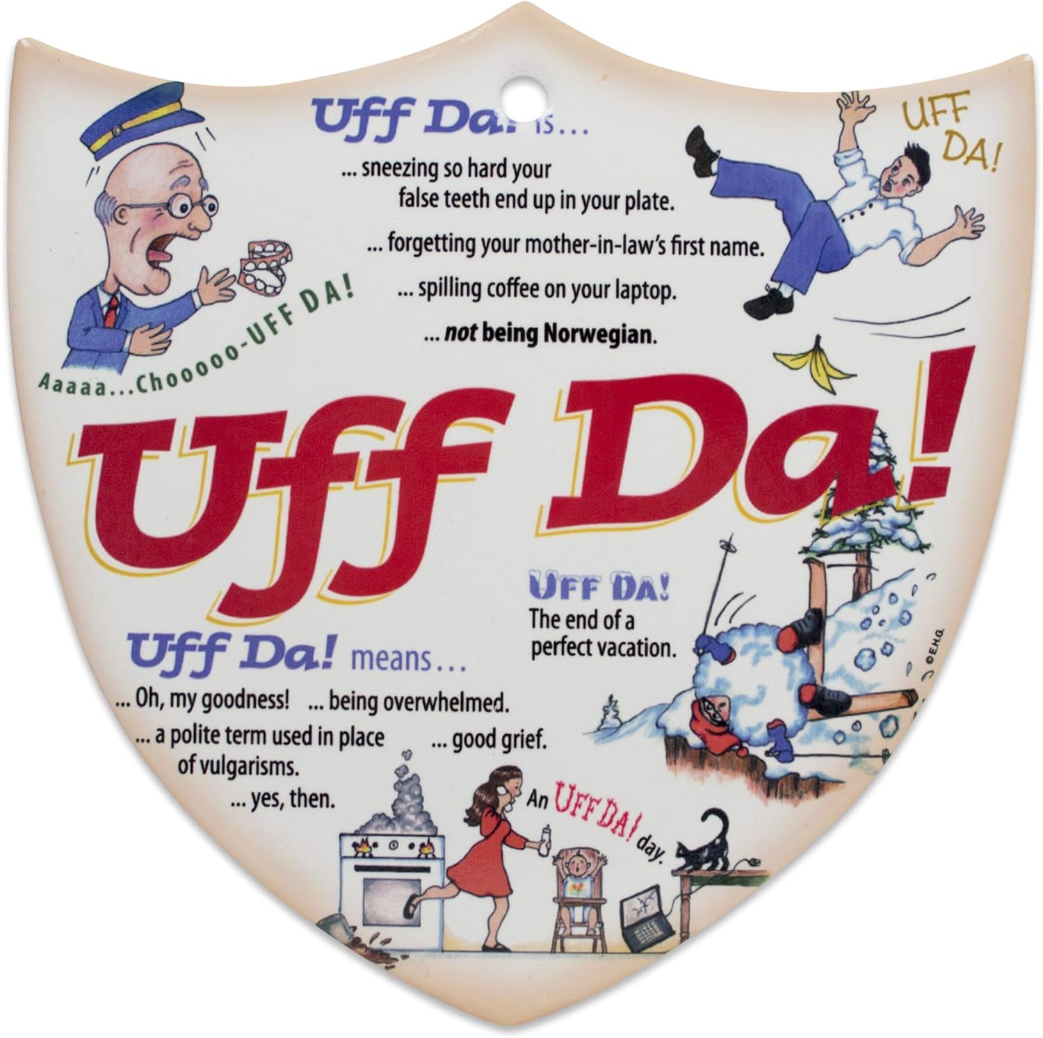 Amazon.com: Decorative Wall Hanging Ceramic 7.5" Shield with Classic ...