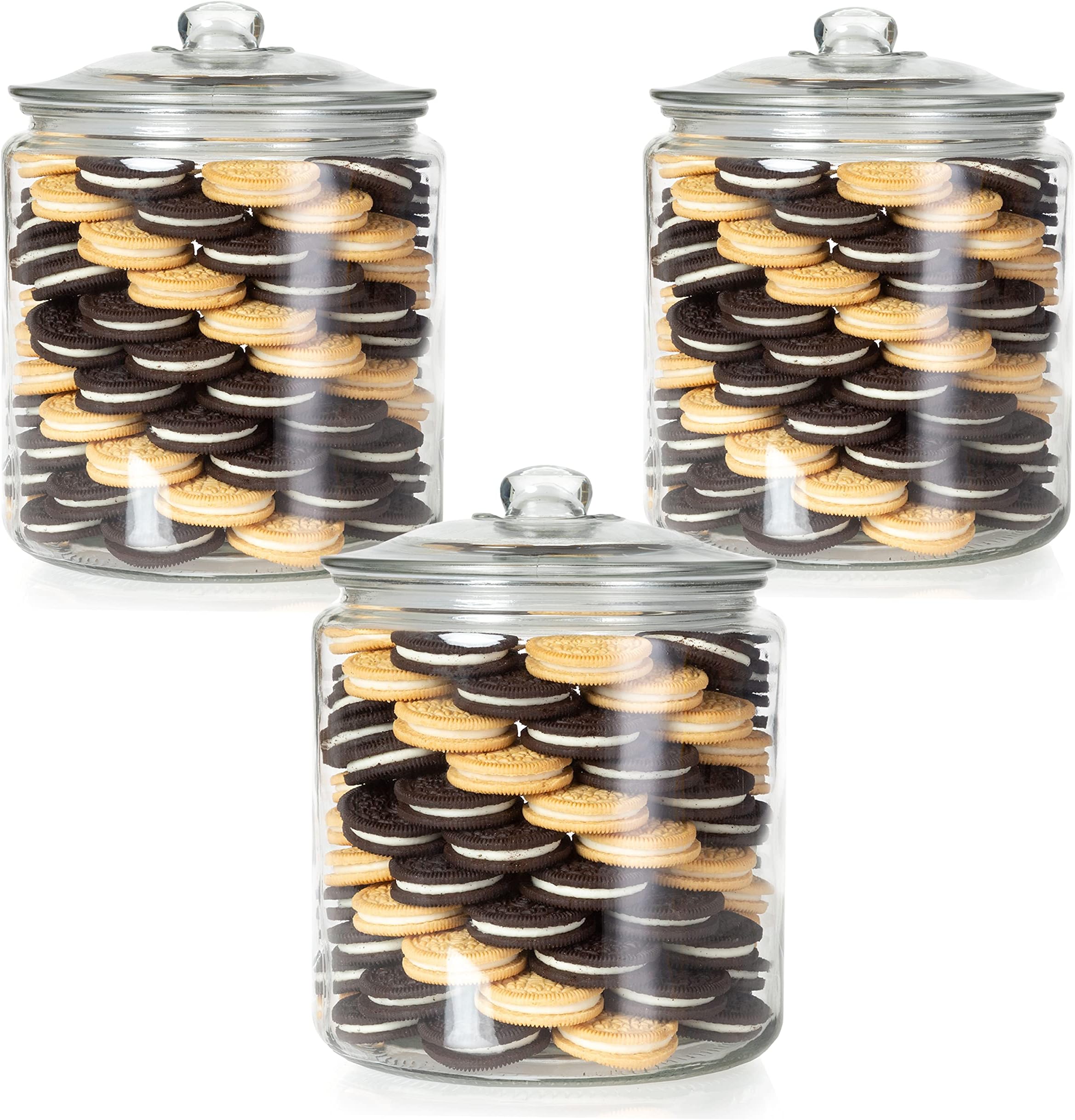 Amazon.com: 1 Gallon Glass Cookie Jar - Large Food Storage Container ...