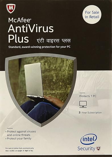 McAfee Anti-Virus Plus - 1 PC, 3 Year (CD) : Amazon.in: Software