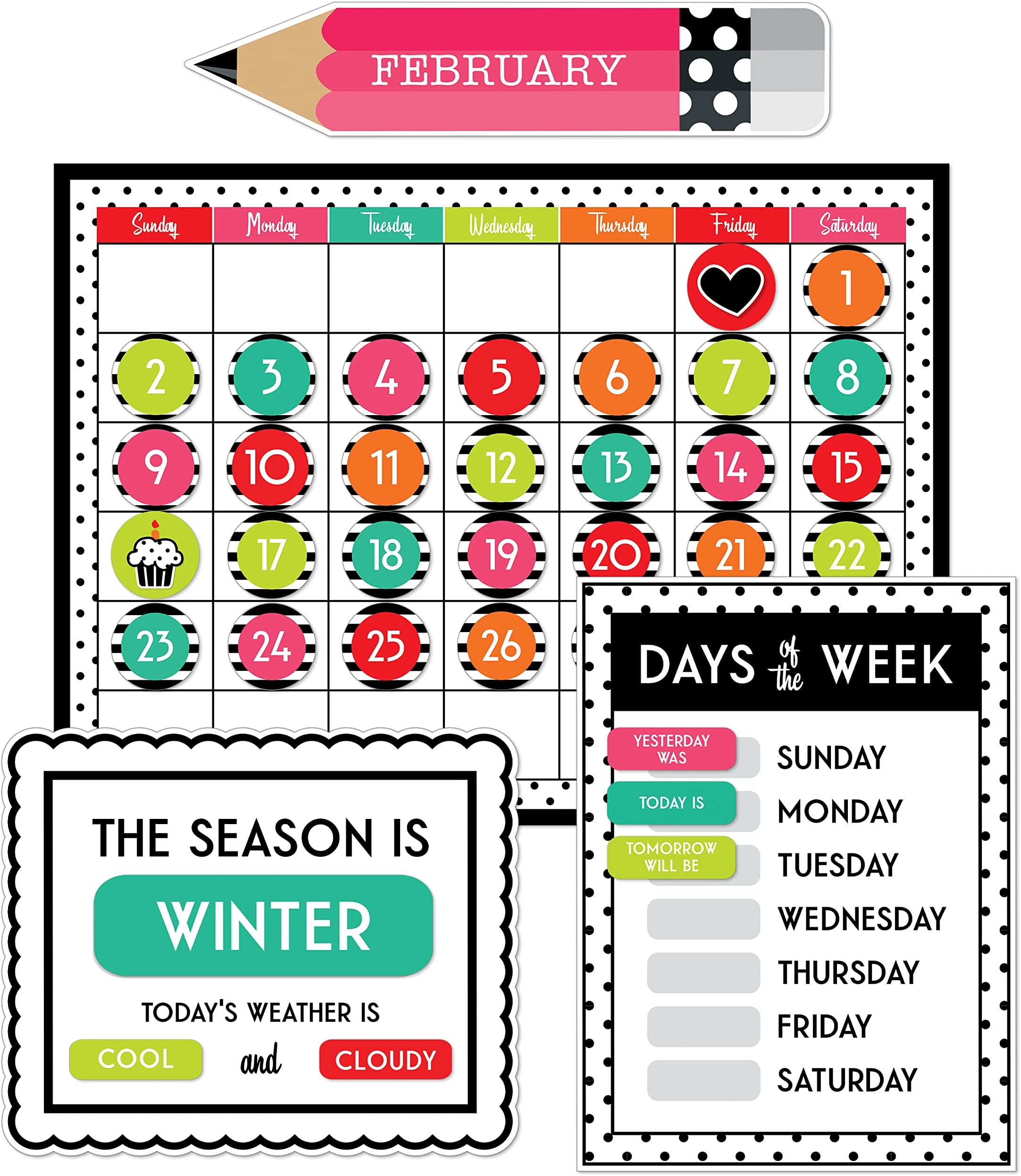 Amazon.com : Schoolgirl Style Industrial Chic Bulletin Board Set ...