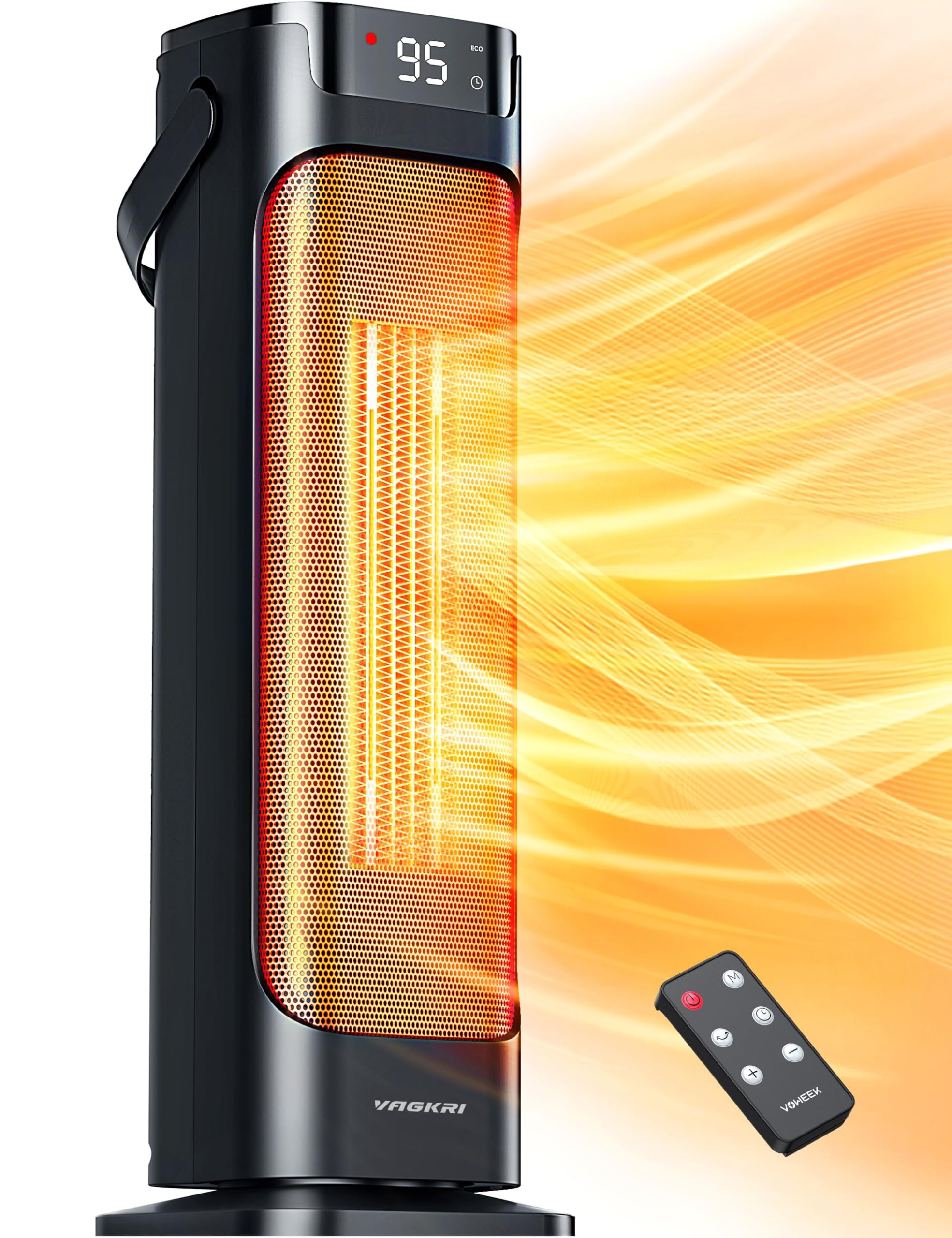 Amazon.com: VAGKRI 24” Oscillating Ceramic Tower Space Heater，Fast ...
