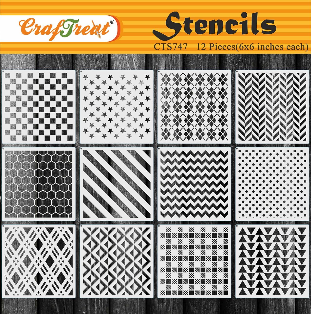 Amazon.com : 9 Pack Geometric Stencils Reusable Art Templates for ...