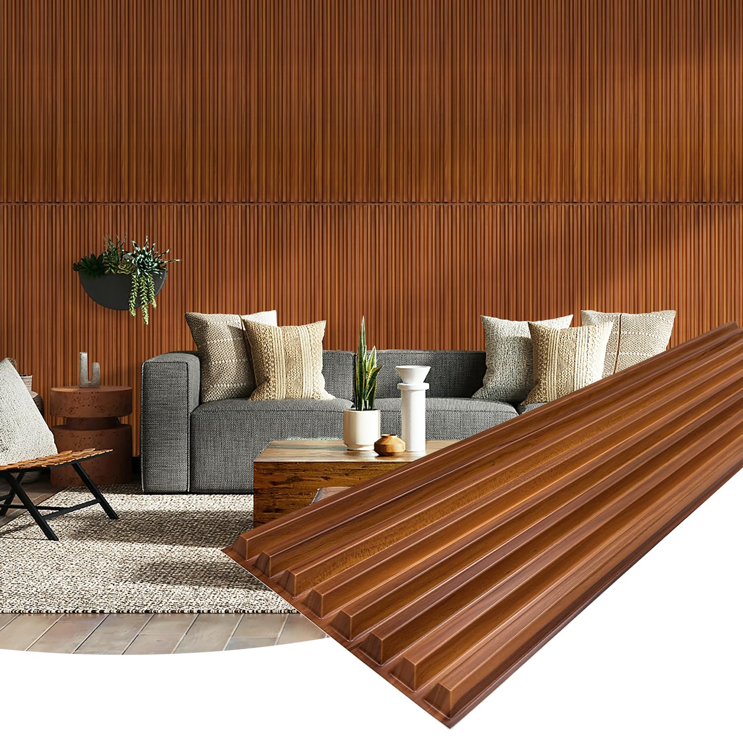 Snapklik.com : 12 Pack Slat Wall Panels, 12" X 48", 3D Wall Panels Peel ...