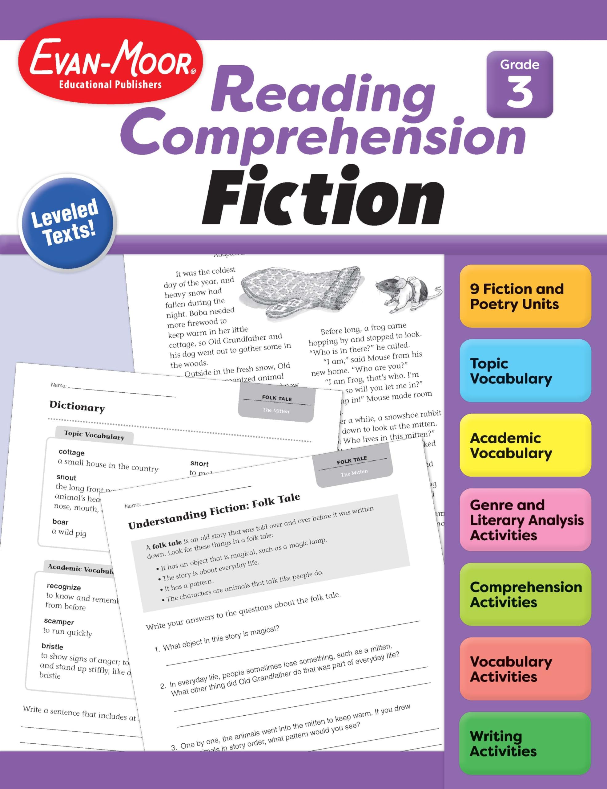 Evan-Moor Reading Comprehension: Fiction Grade 3, Homeschooling and ...