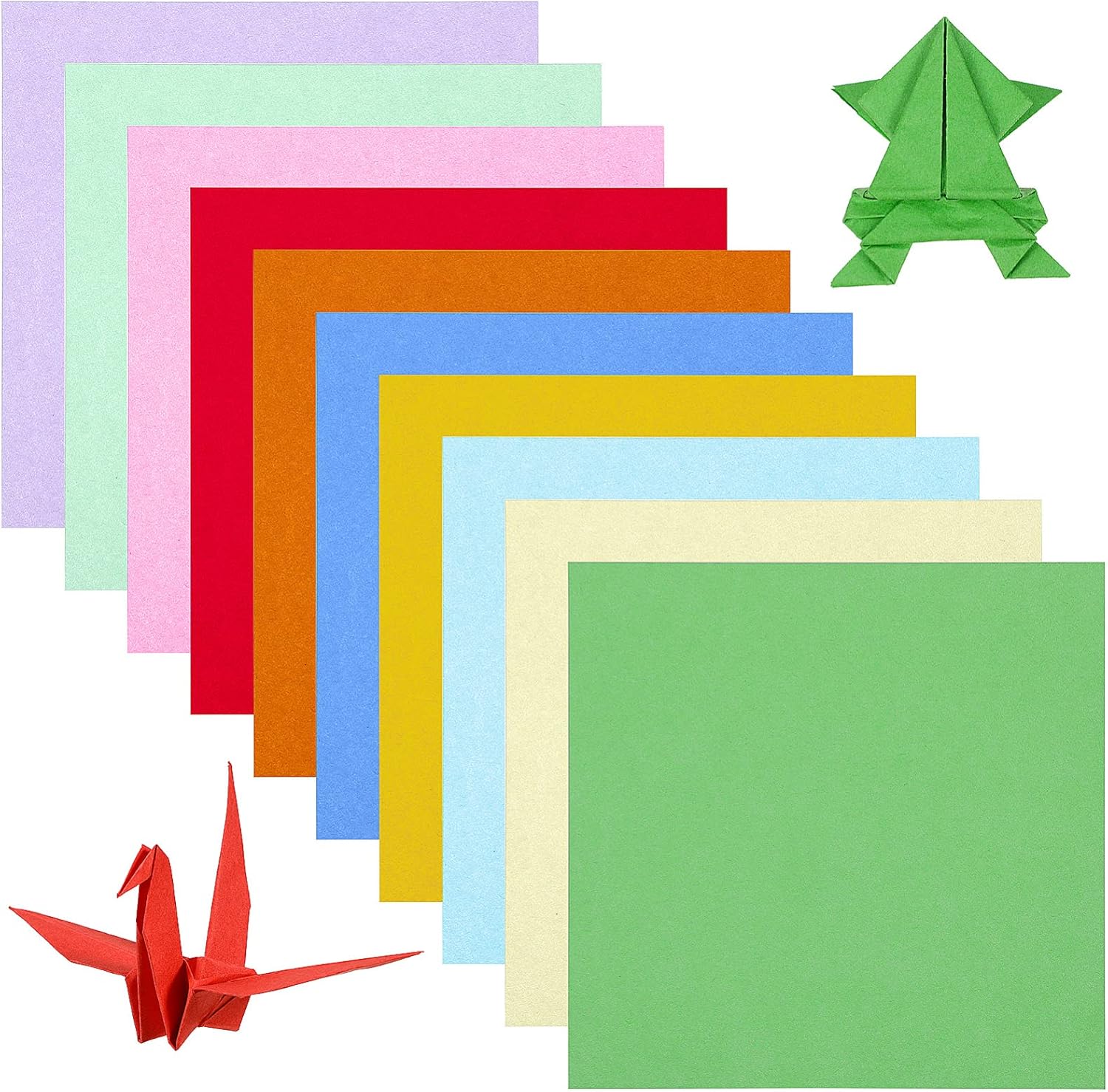 Abaodam 1000 Sheets Pastel Origami Papers Assorted Color Square Papers ...