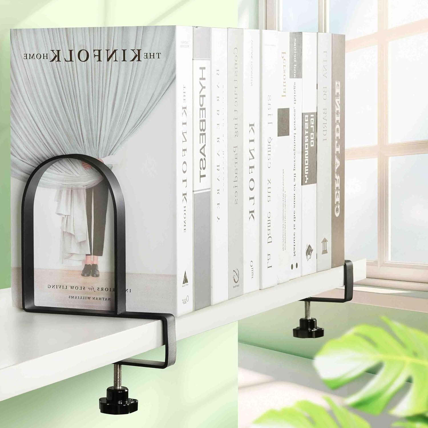 Amazon.com: AJART Adjustable Book Ends for Shelves: Black Heavy Duty ...