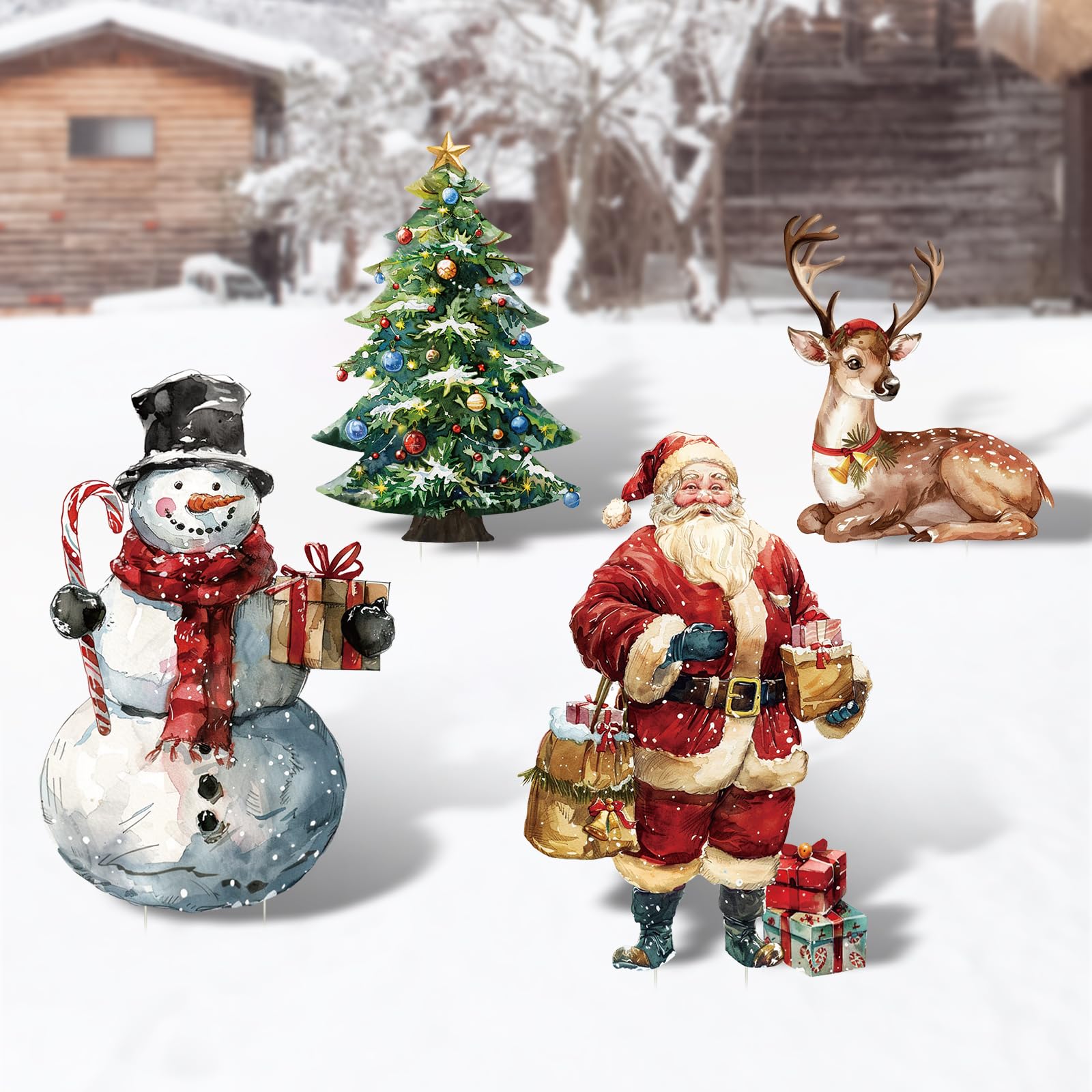 Amazon.com : Pawliss Christmas Decorations Outdoor: 4pcs Xmas Tree ...