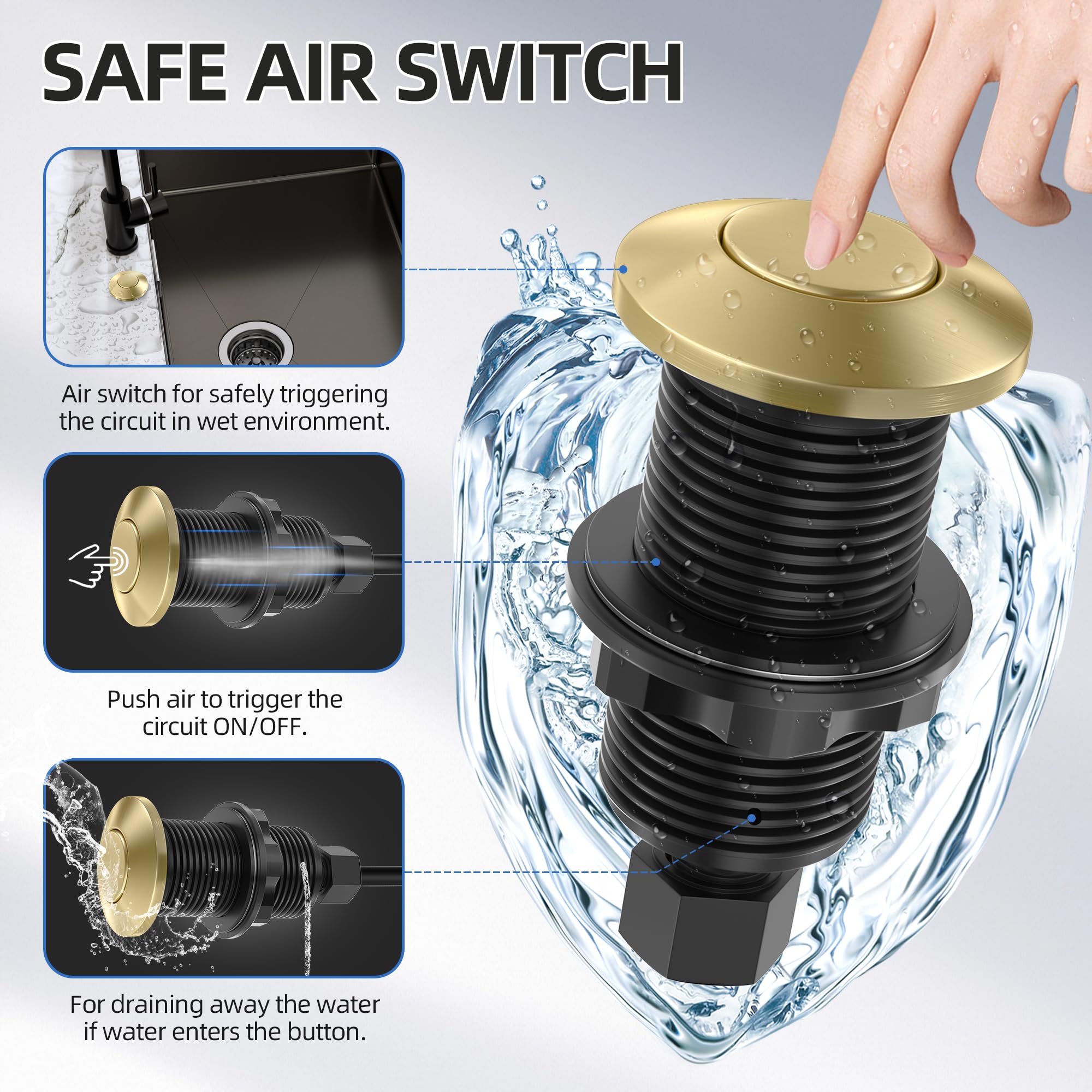 Snapklik.com : RVMARINEPAT Air Switch Kit For Garbage Disposal Brushed ...