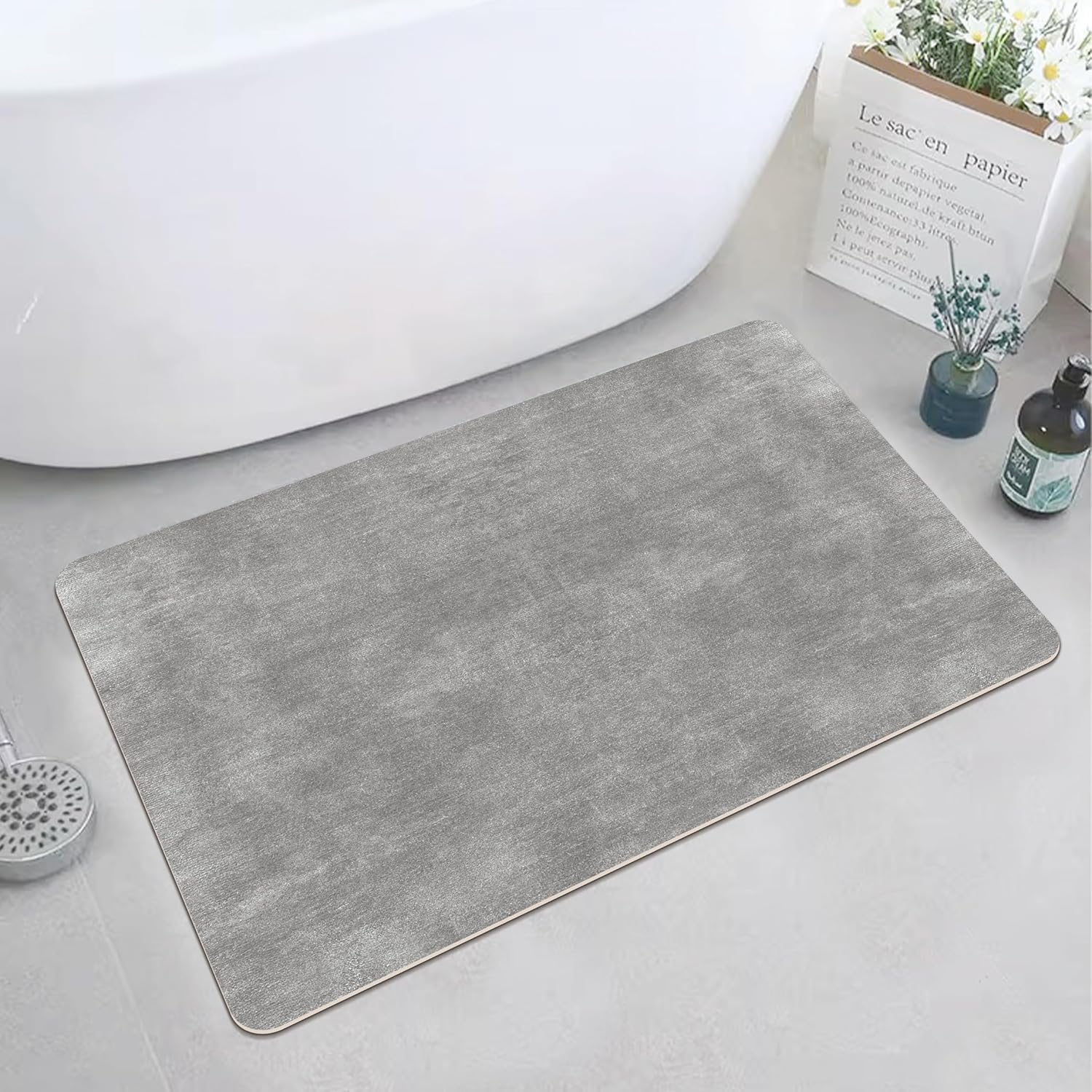 Amazon.com: Sbhhome Thin Bath Mat 35x24, Rubber Anti-Slip Bathroom Mat ...