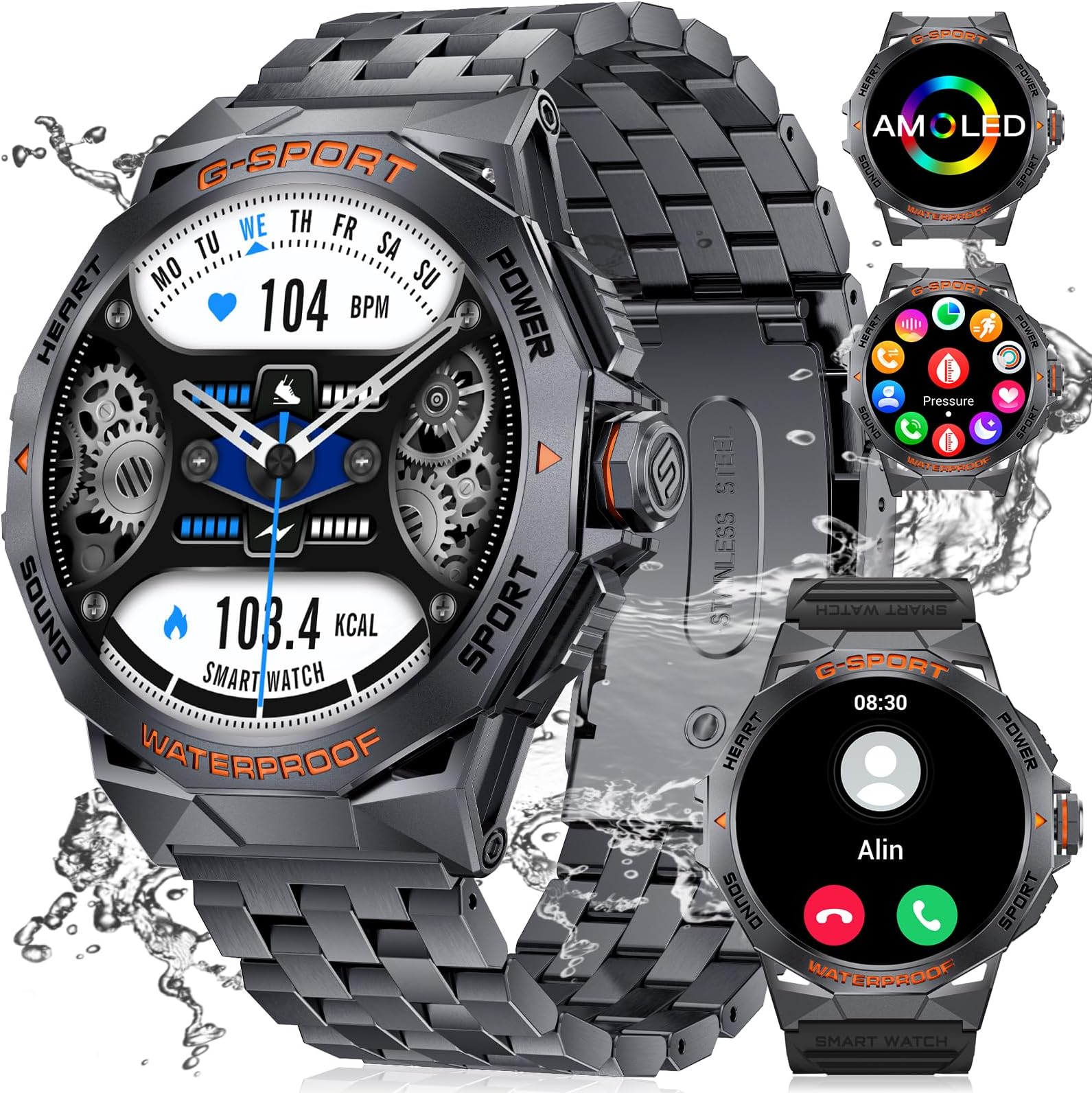 Amazon.com: LIGE Military Smart Watch for Men with Bluetooth Calls,1.95 ...