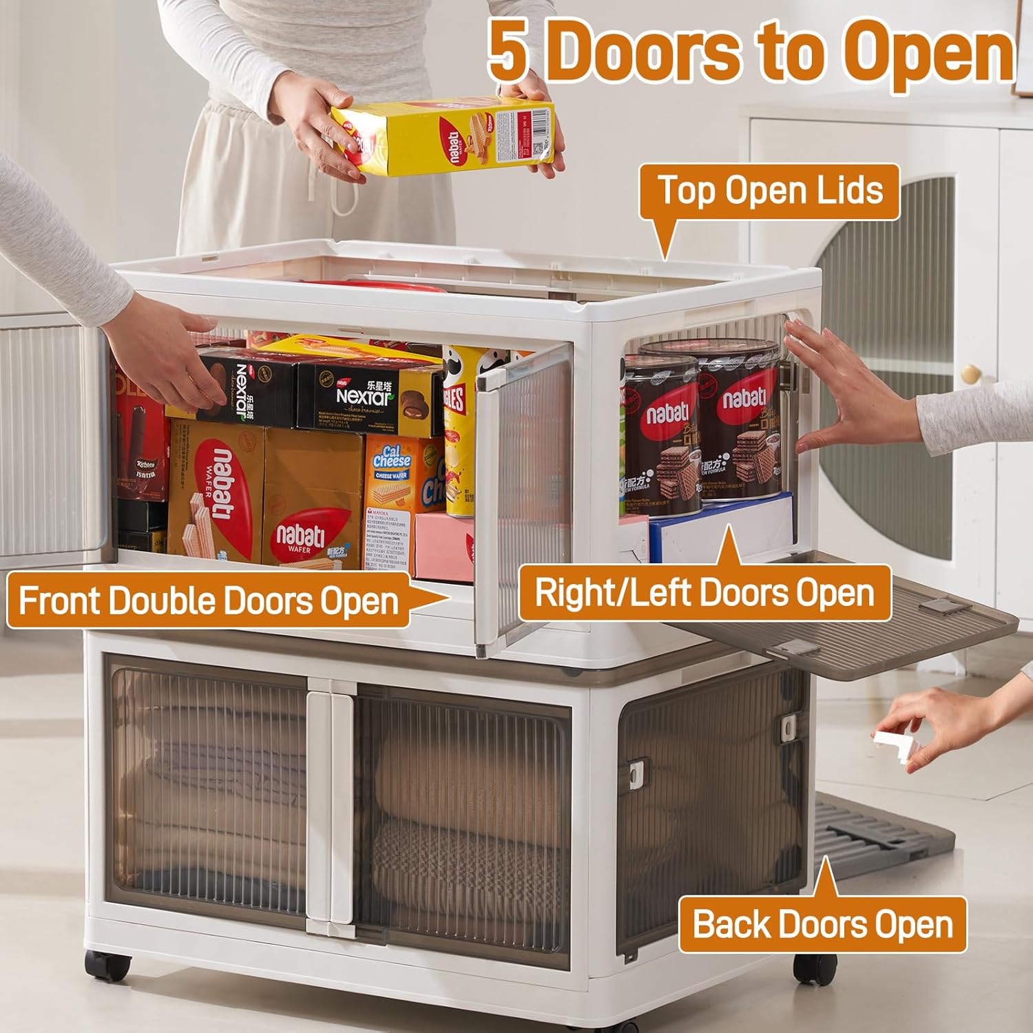 Fangtueh Contenedores de almacenamiento de 90 galones con tapas ...