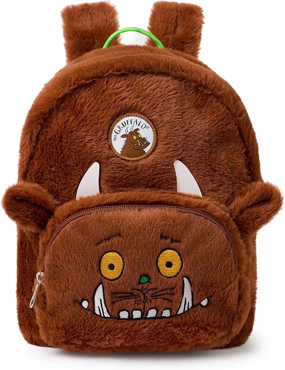 The Gruffalo Kids Mini Furry Backpack | Girls & Boys Brown Fluffy ...