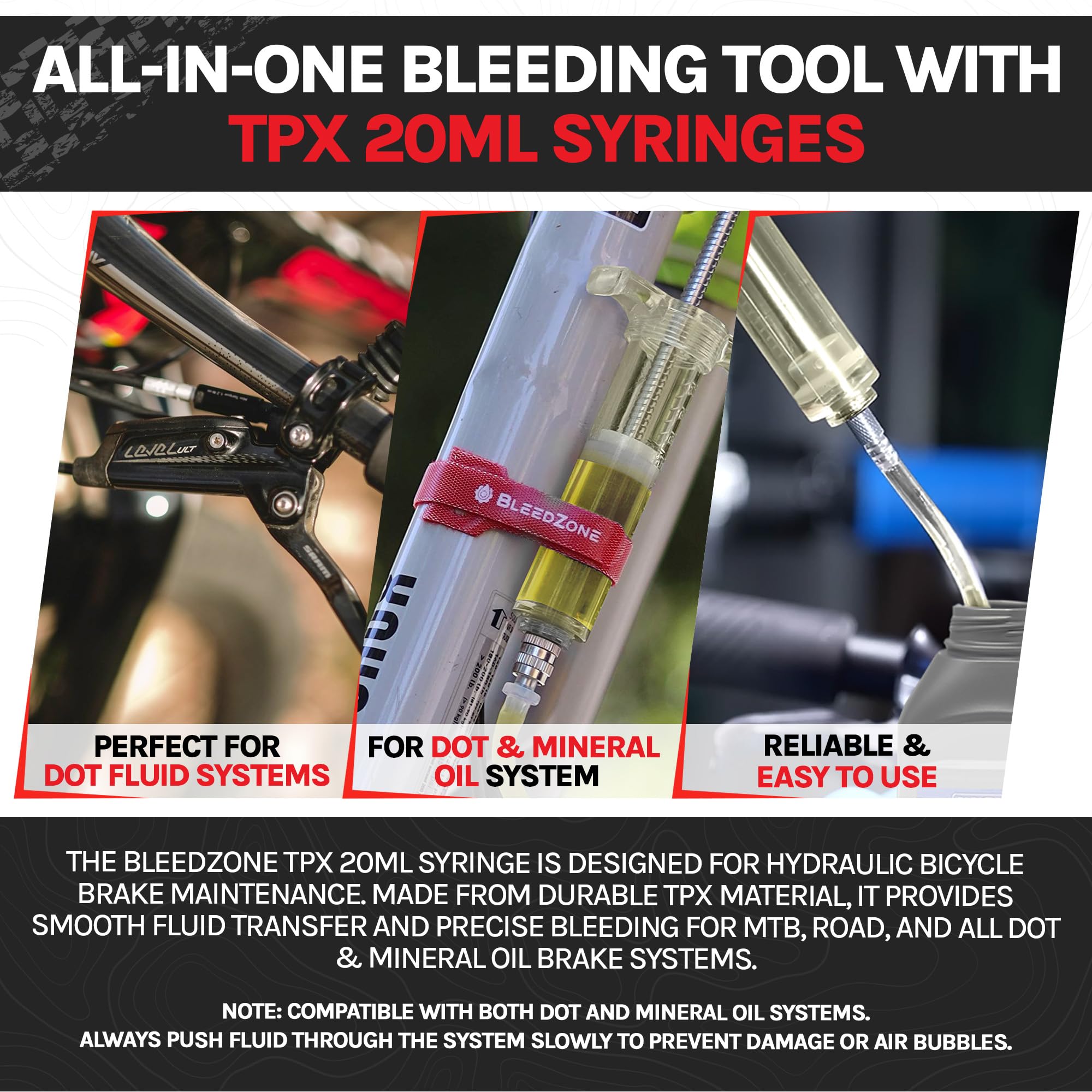 Snapklik.com : BleedZone TPX 2x 20ml Syringe For Liquid Brake Fluid ...
