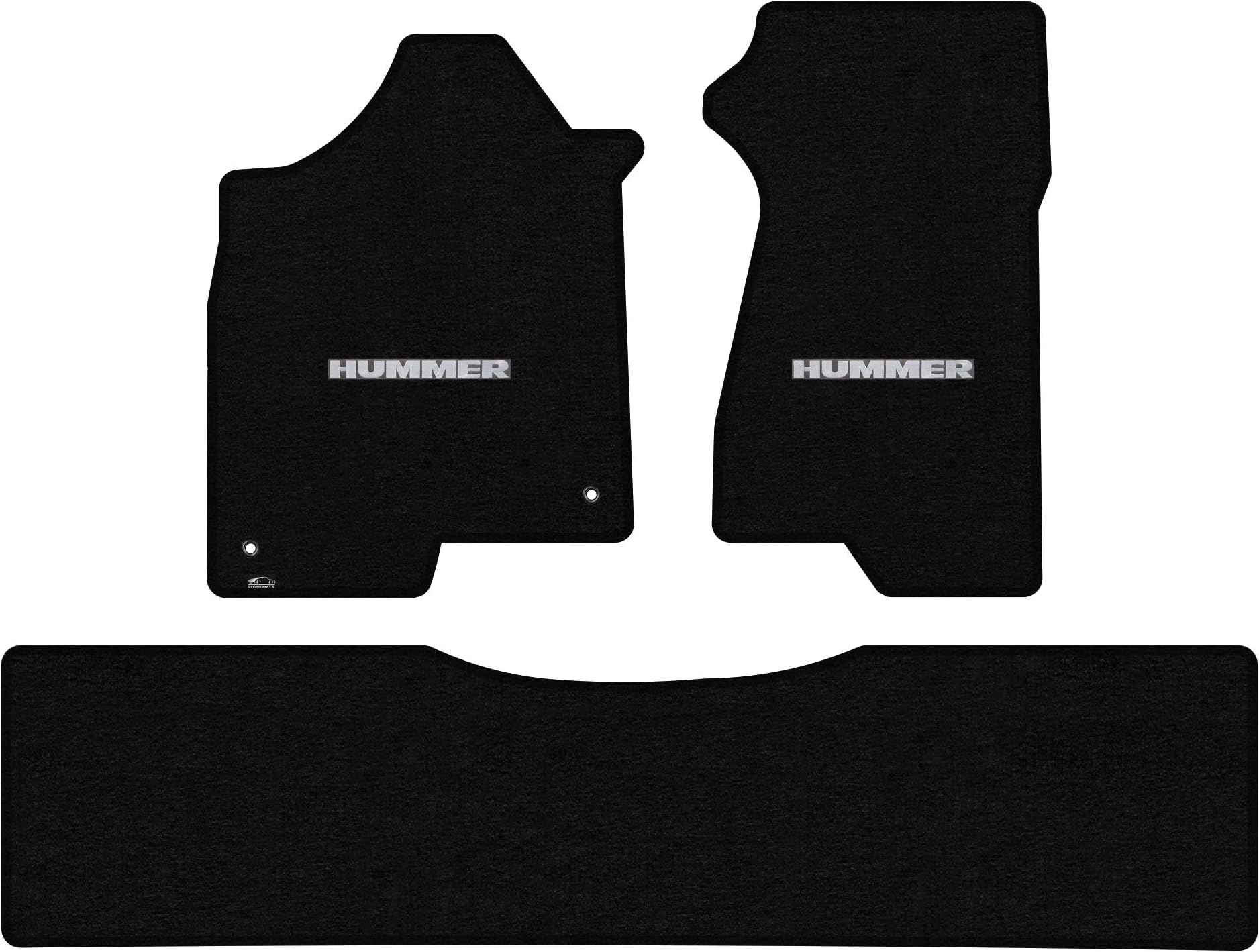 Amazon.com: Fits 2003-2007 H2 Hummer Ebony Black Floor Mats - Silver H2 ...
