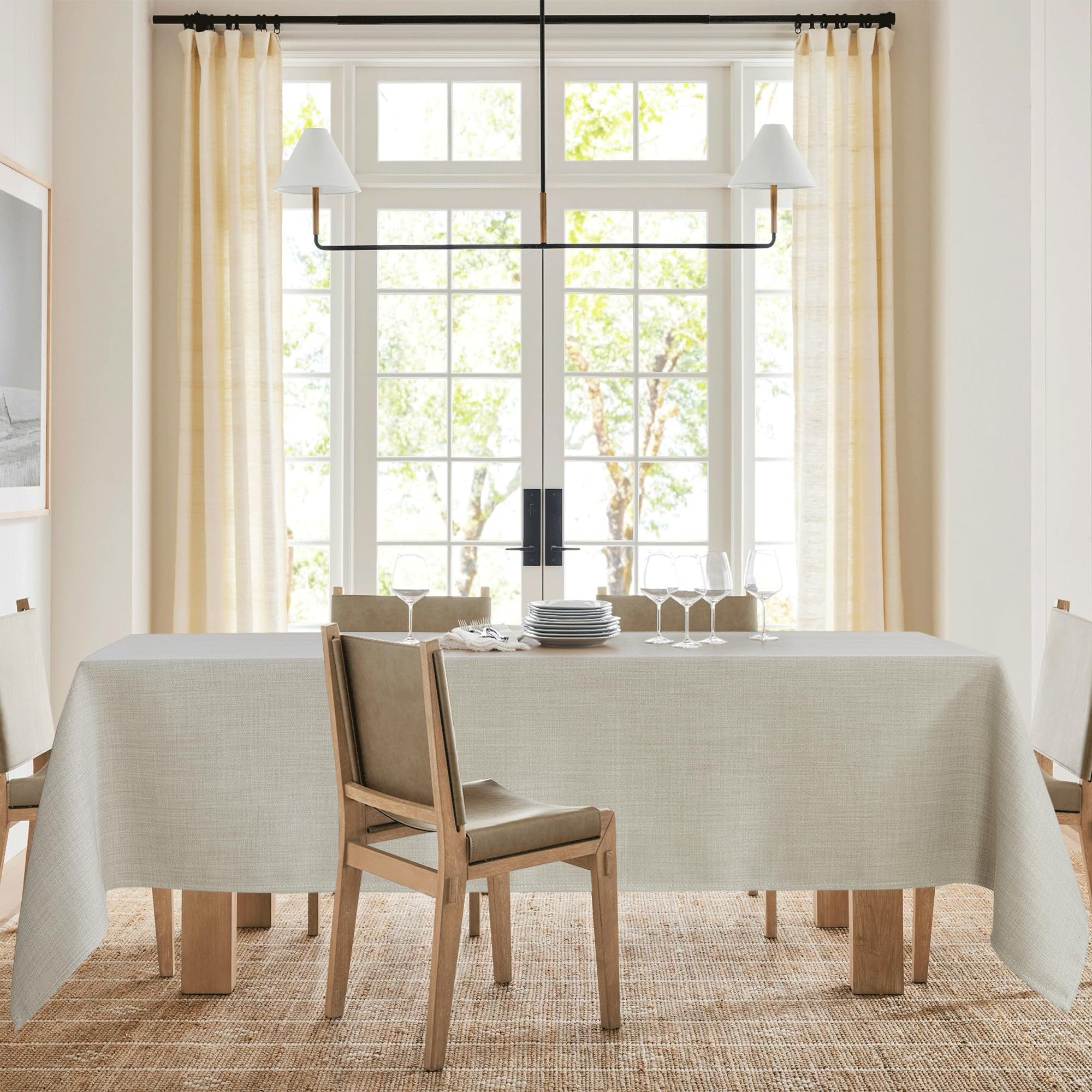 NICETOWN Linen Tablecloth for Rectangle Table Thermal Insulation ...