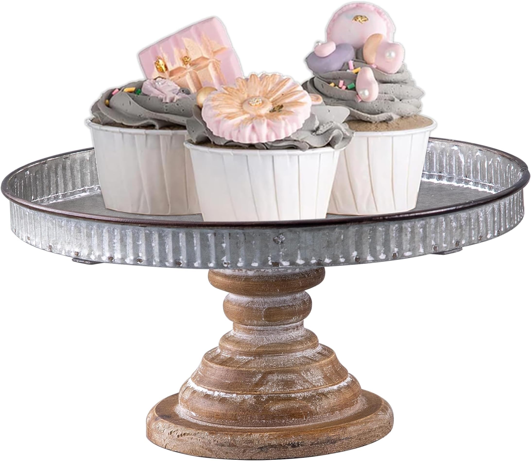 Amazon.com: Hsei 3 Pcs Acacia Wood Cake Stand Organizer Round Wooden ...